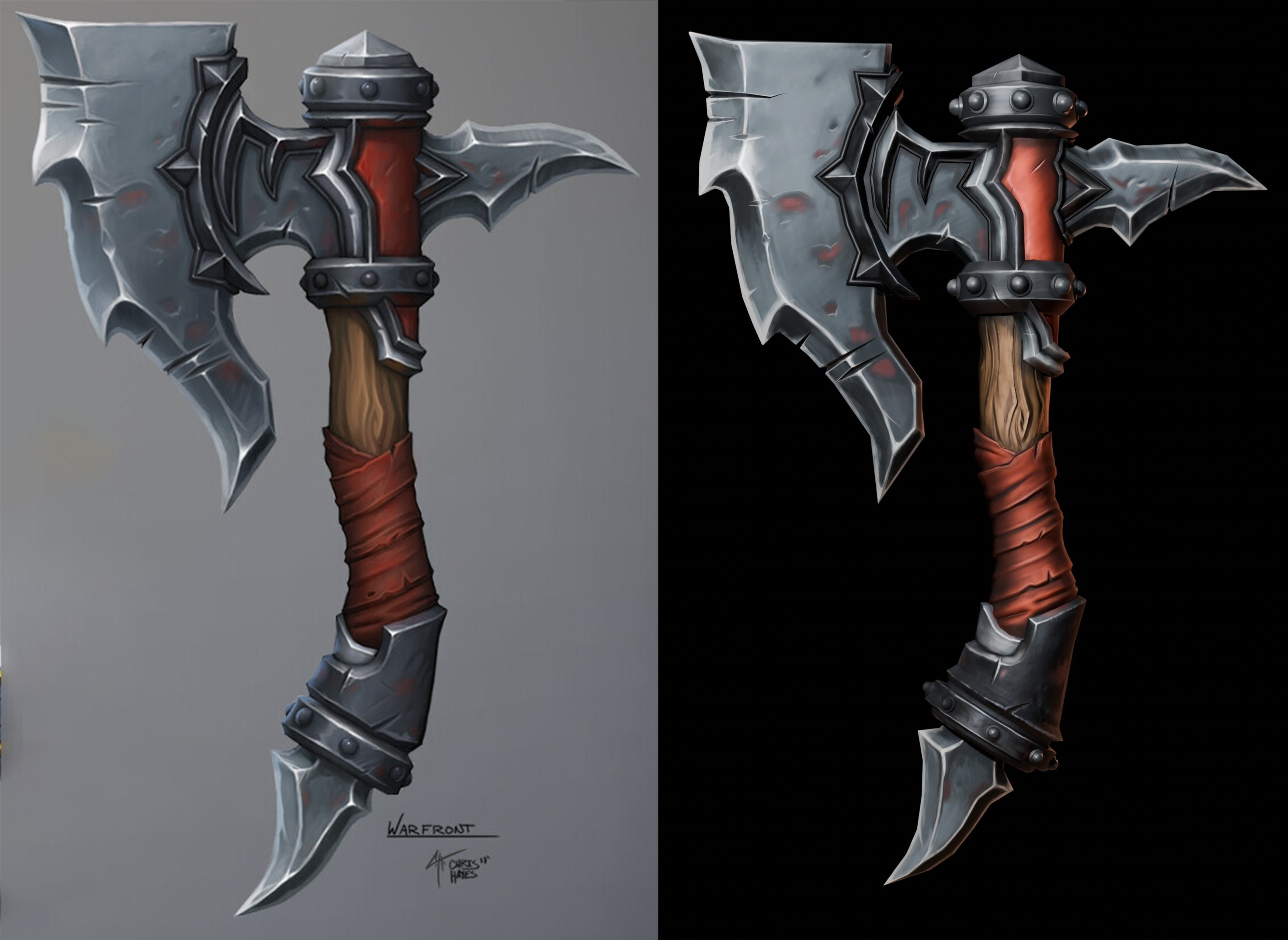 Yelimbek Adambek - Handpainted Blizzard Axe
