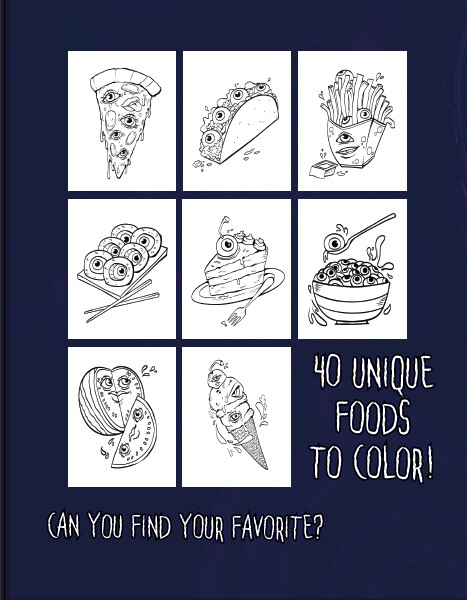 coloring pages food with eyes