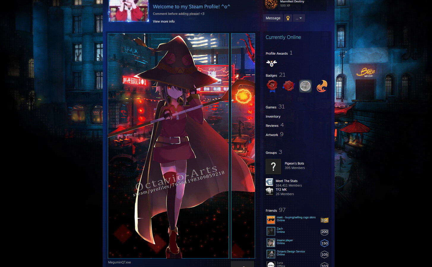 ArtStation - Steam Profile Showcase Megumin (KonoSuba)