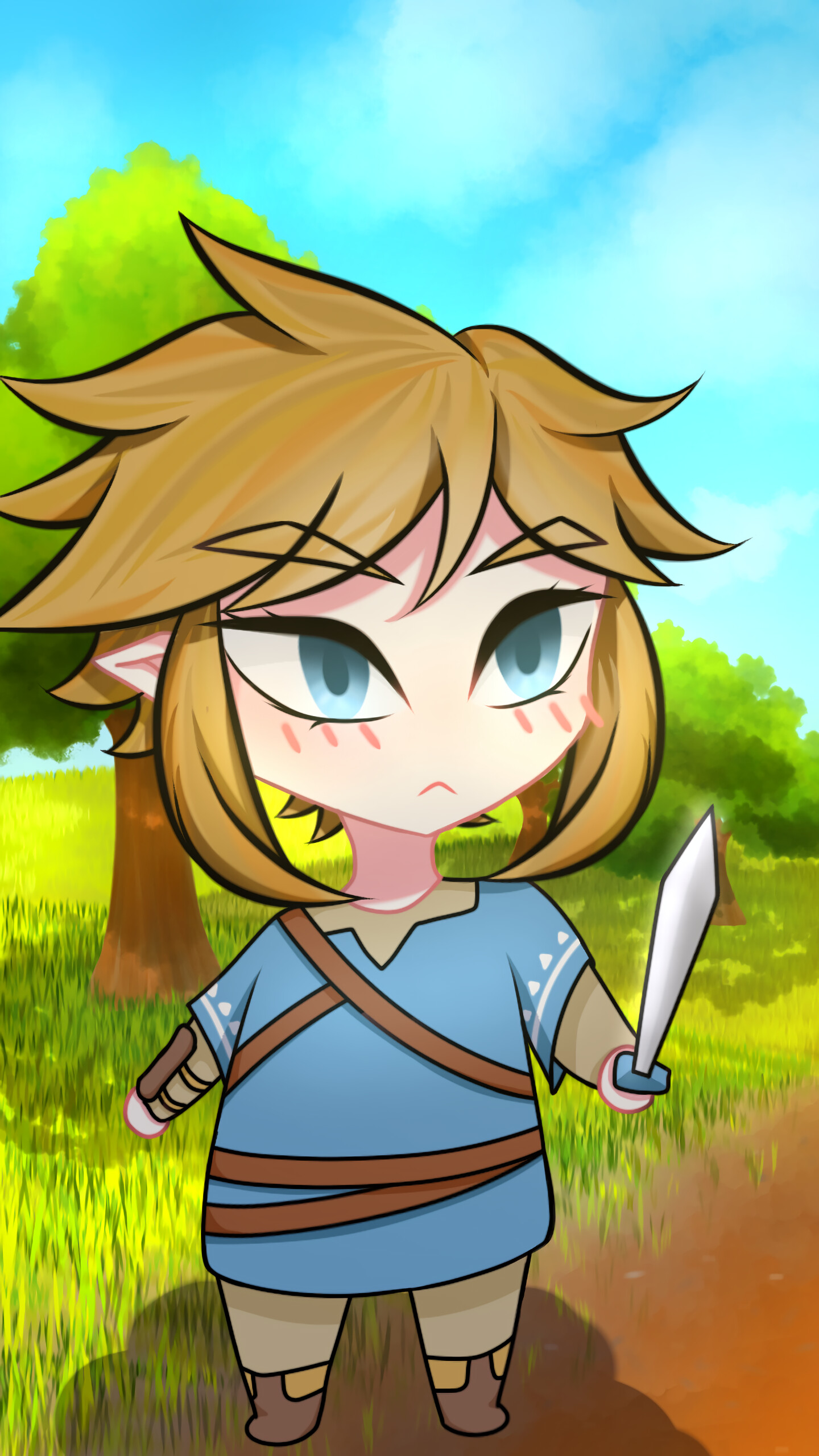 ArtStation - Link chibi, The legend of Zelda Breath of the wild