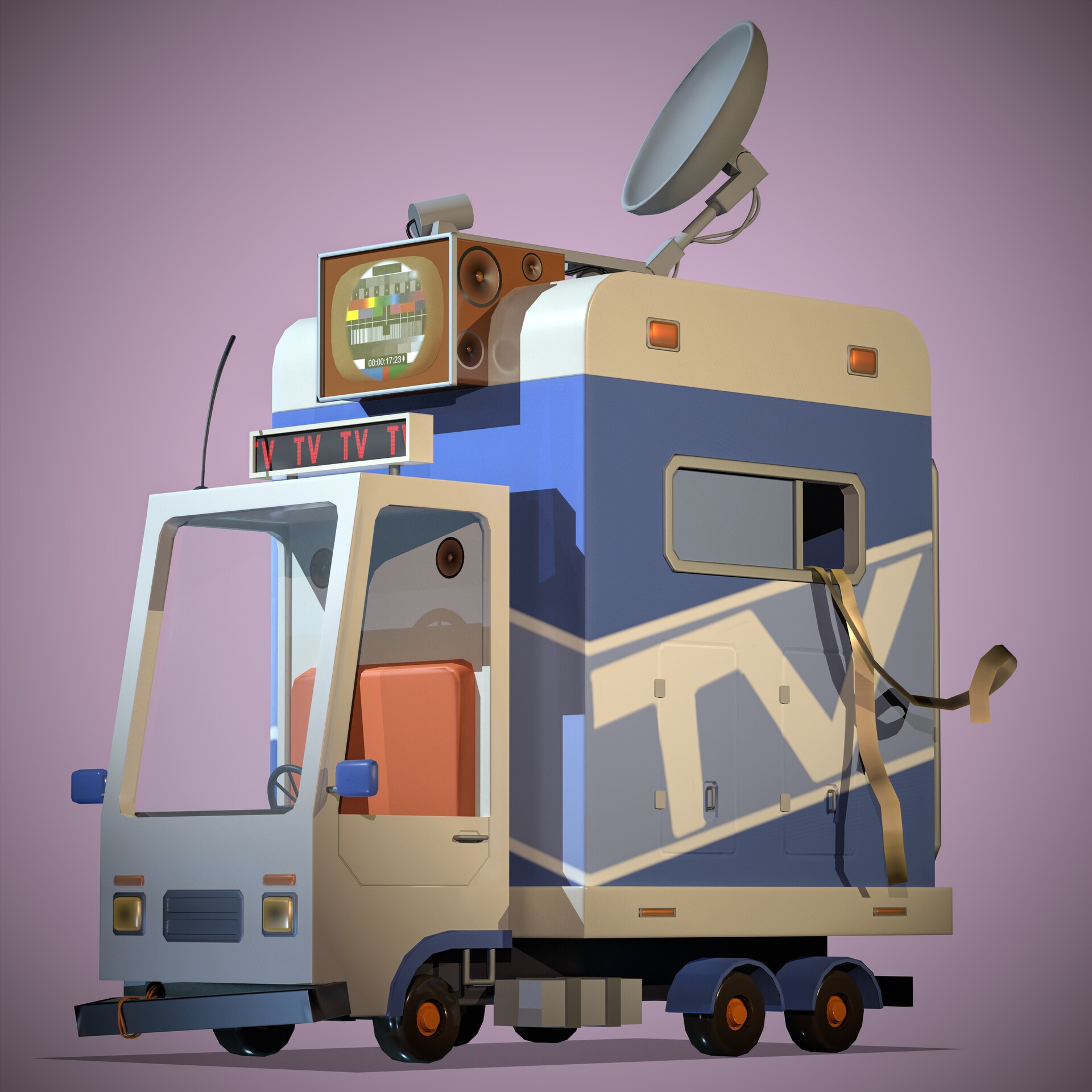 ArtStation - Tv Van, 3D Recreation