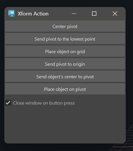 ArtStation - Maya's common xform functions to move pivot and objects.