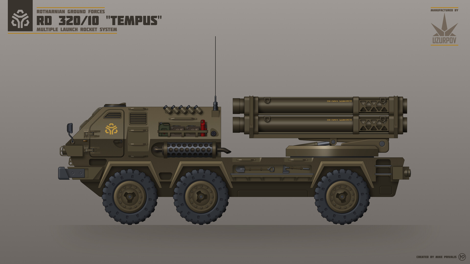 futuristic multiple rocket launcher