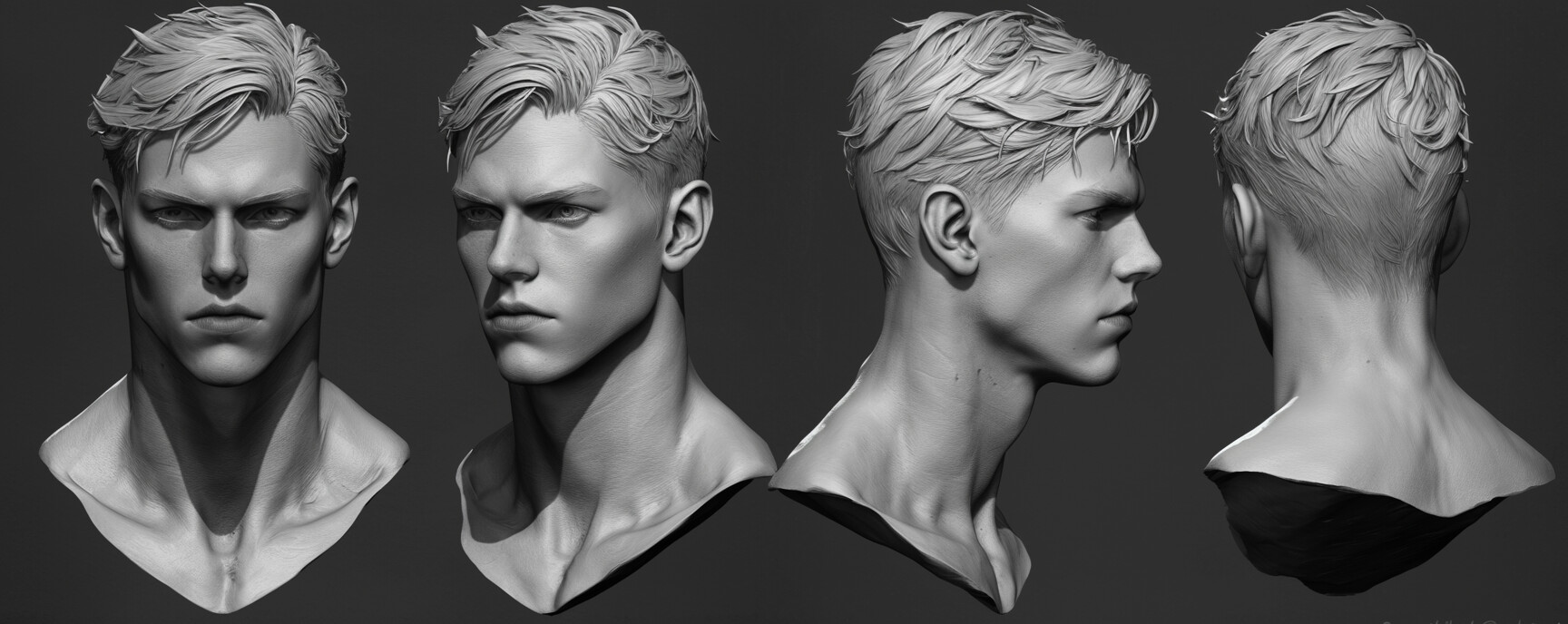 3D Head Sculpt References in 4K - Tika Art - +300 Male Head Sculpt ...