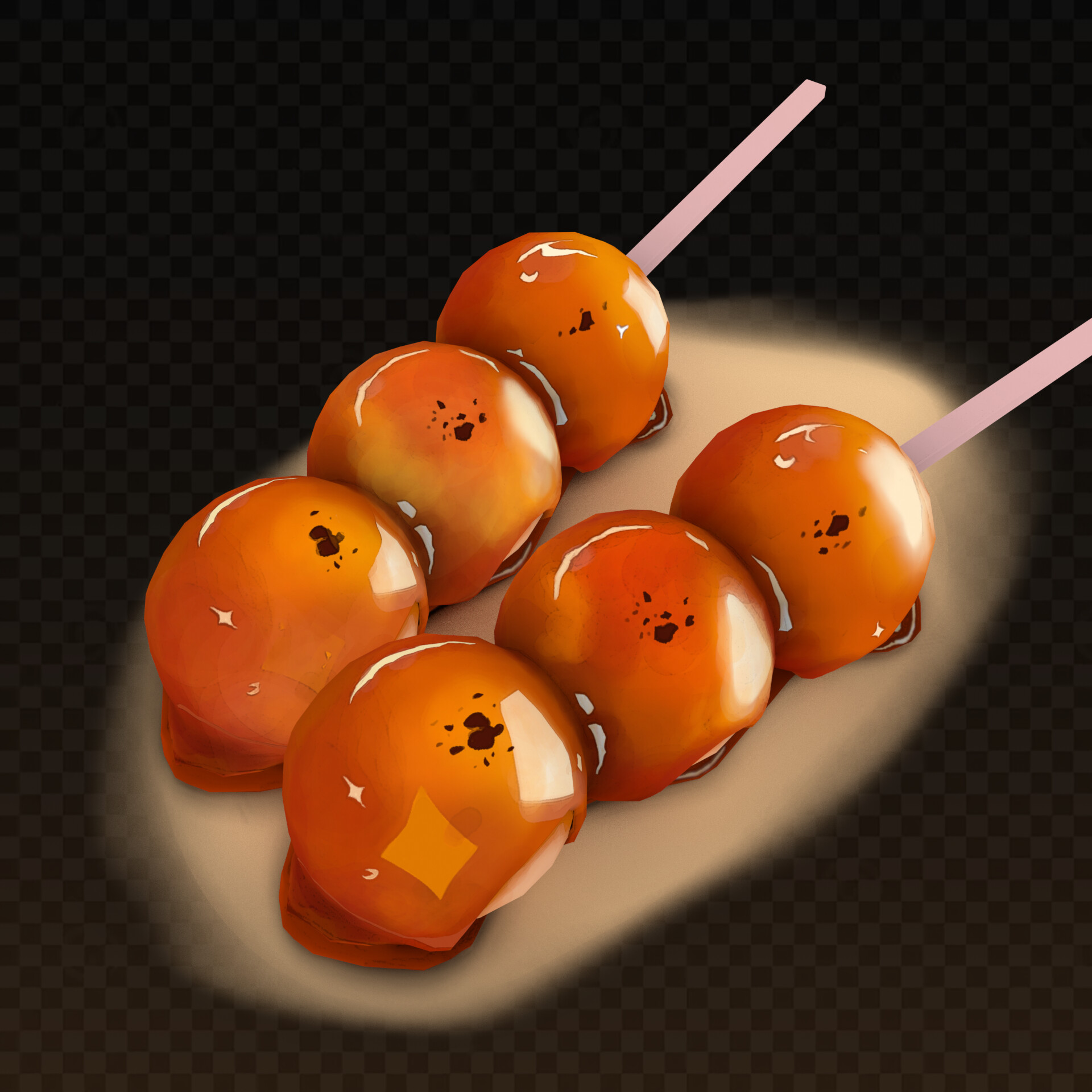 Dango, sweet Japanese treats🍡Handpainted🍡Free - Download Free 3D model ...