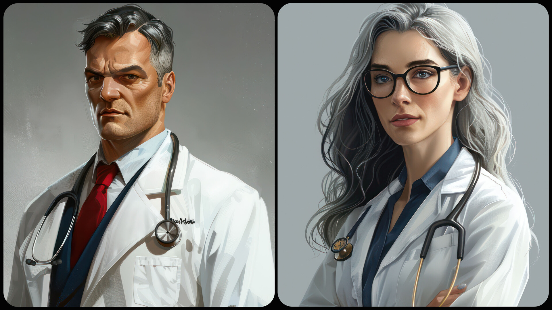 Ferial Studio - 🔹220 Doctor Character - Male and Female Reference Image ...