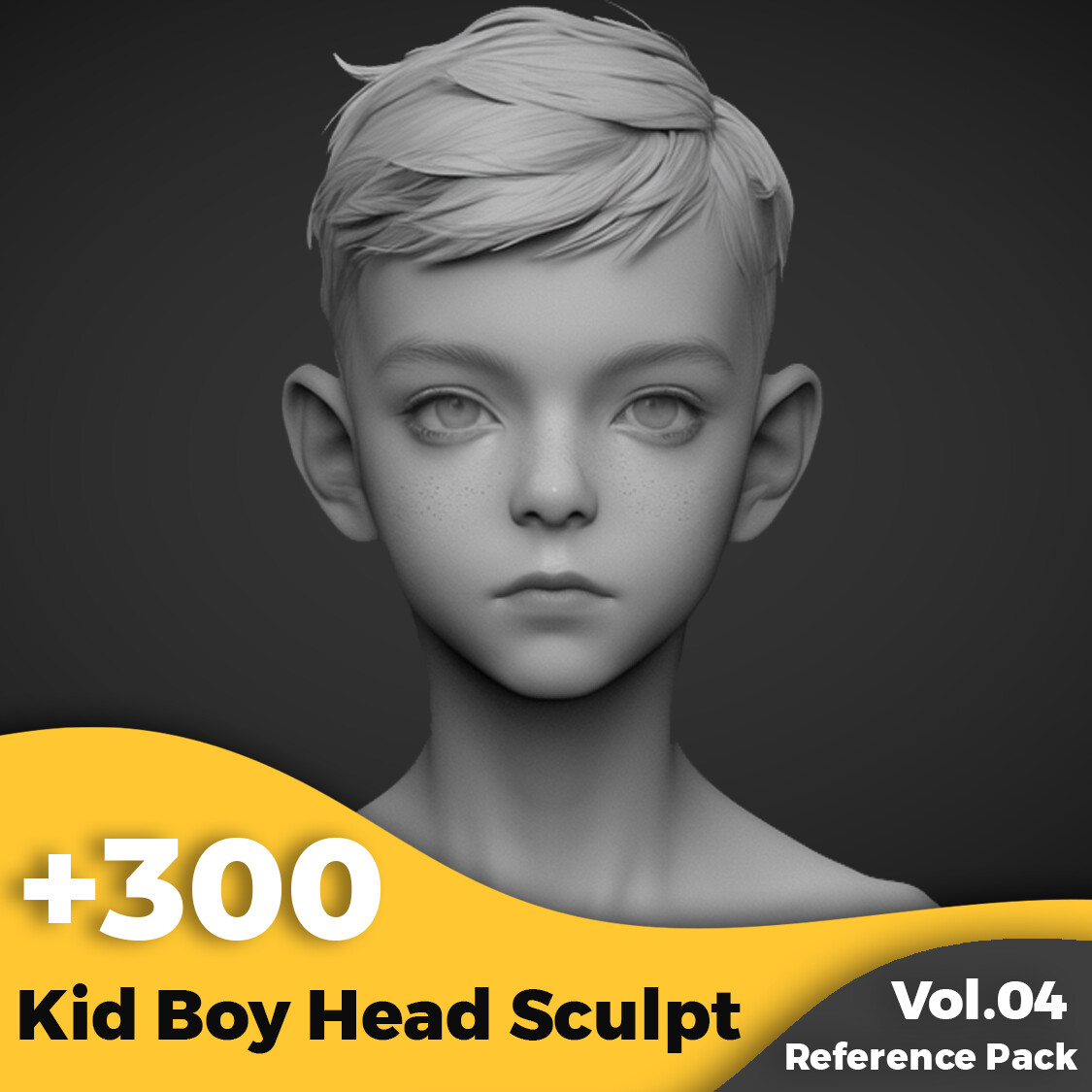 3D Head Sculpt References in 4K - Tika Art - +300 Kid Boy Head Sculpt ...