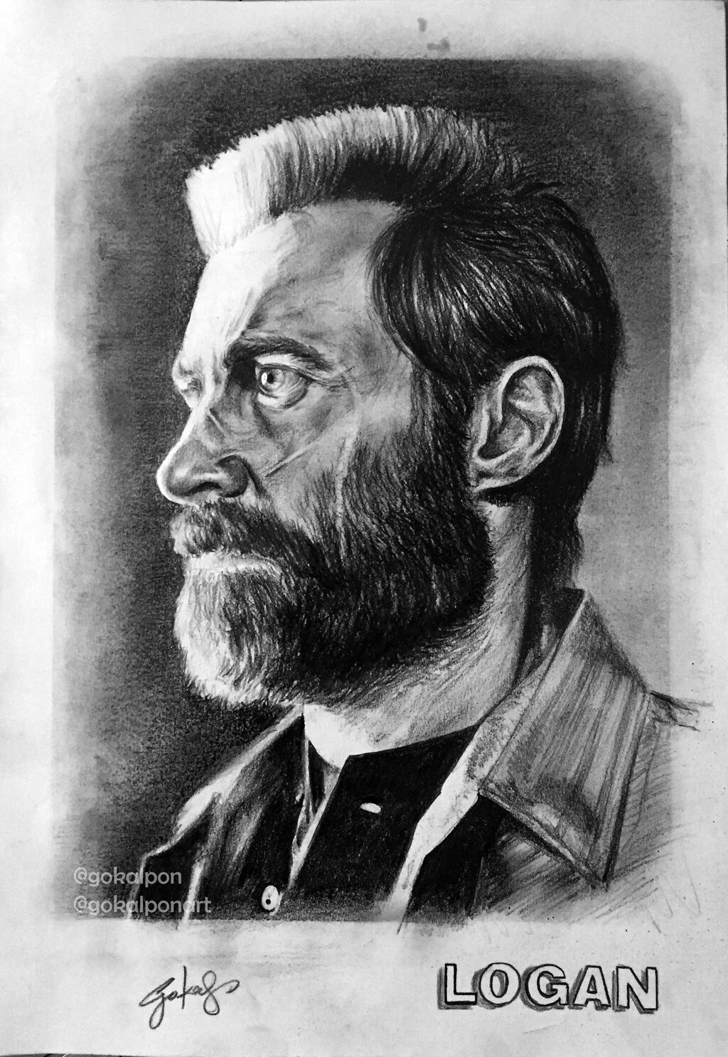 ArtStation - Hugh Jackman as Logan / Charcoral Drawing