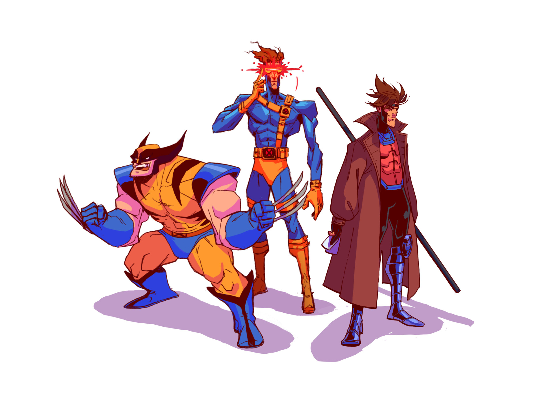 ArtStation - X-Men ‘97 Fanart - Wolverine, Cyclops, Gambit