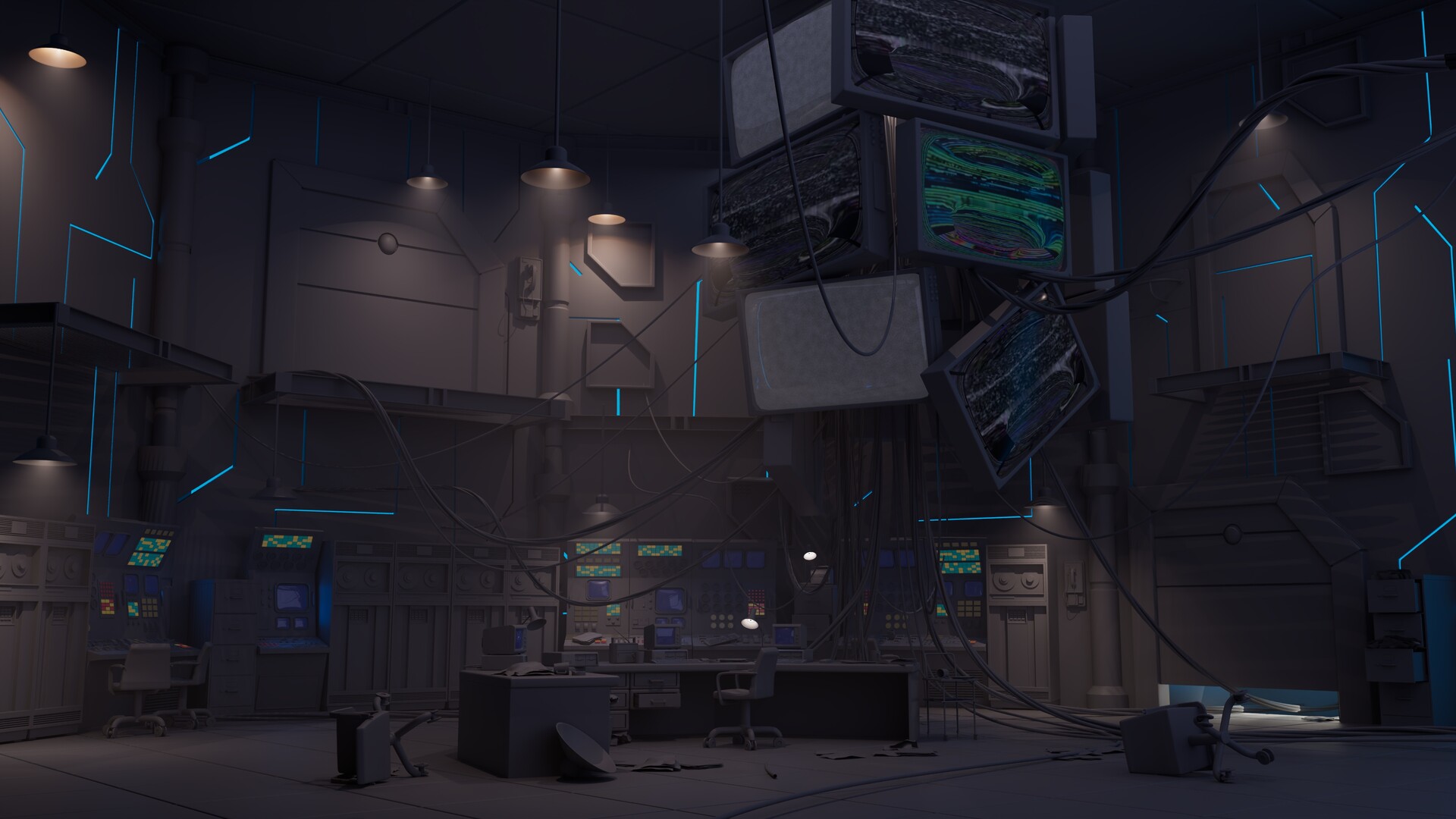 ArtStation - Retro-Futuristic Control Room