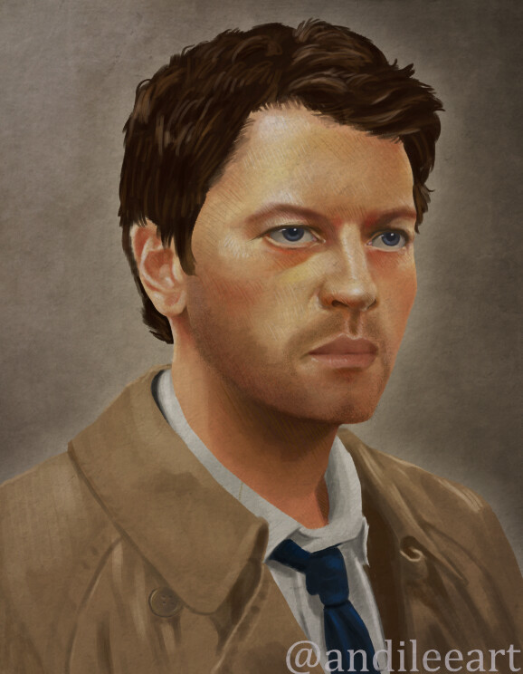 ArtStation - Castiel (Misha Collins) Portrait