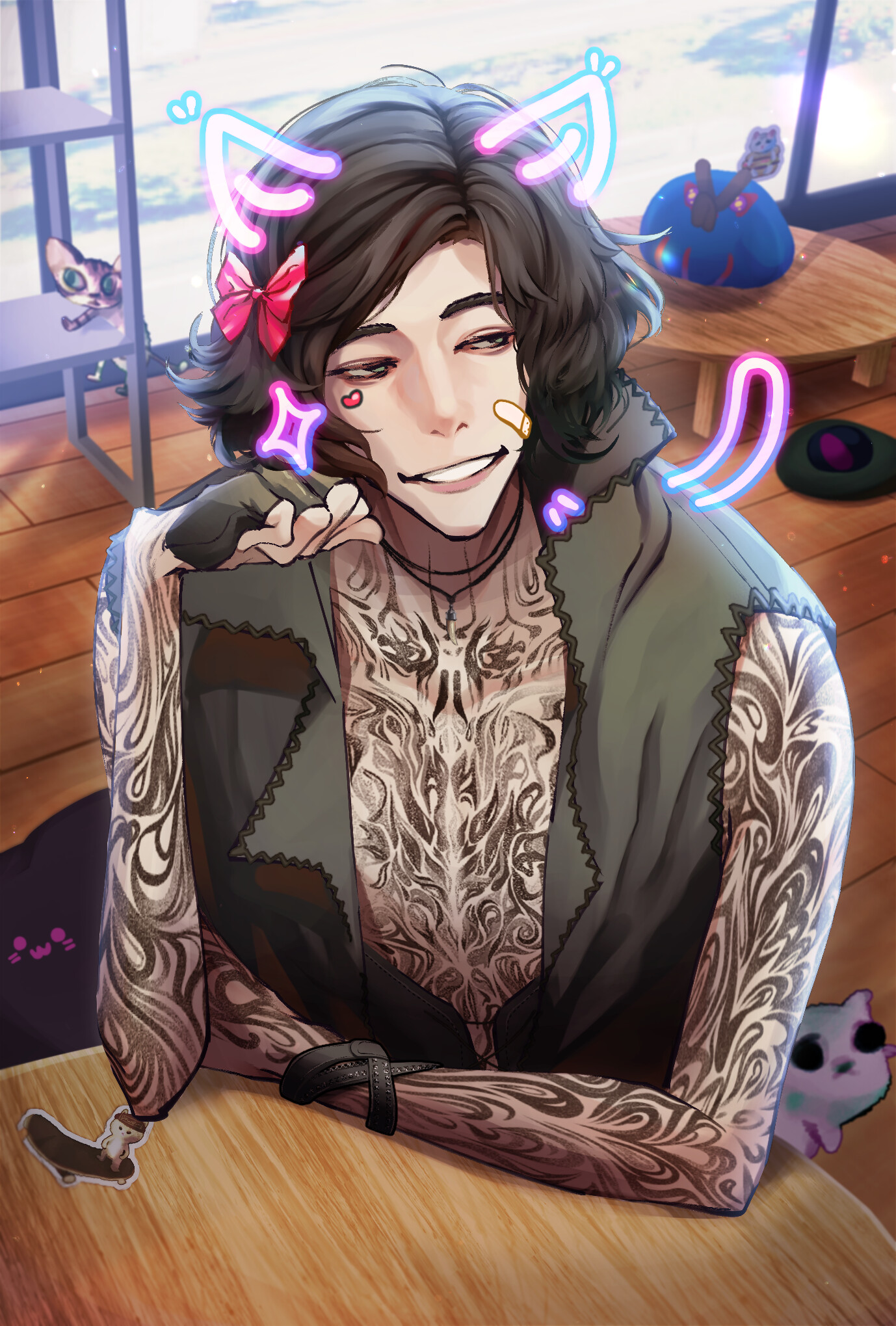 ArtStation - [Devil may cry-Fan art] 貓貓蝴蝶結V醬!!