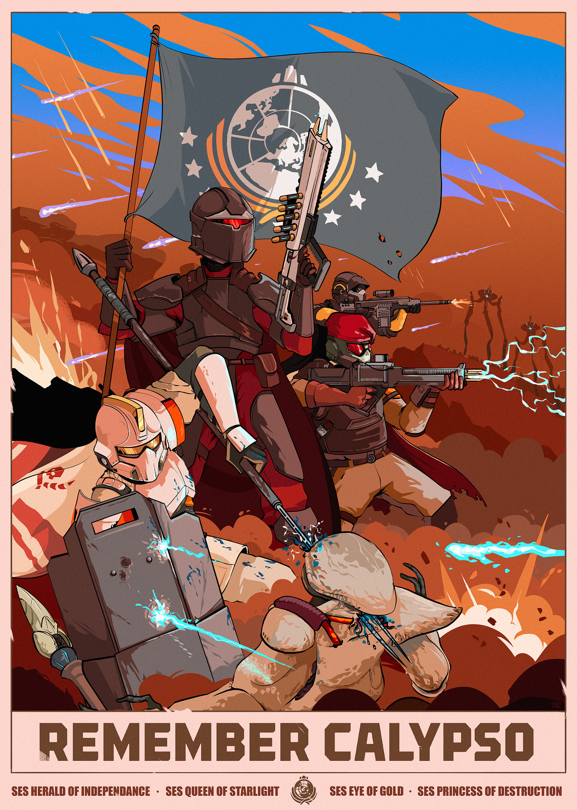 ArtStation - Helldivers Propaganda Poster - Remember Calypso