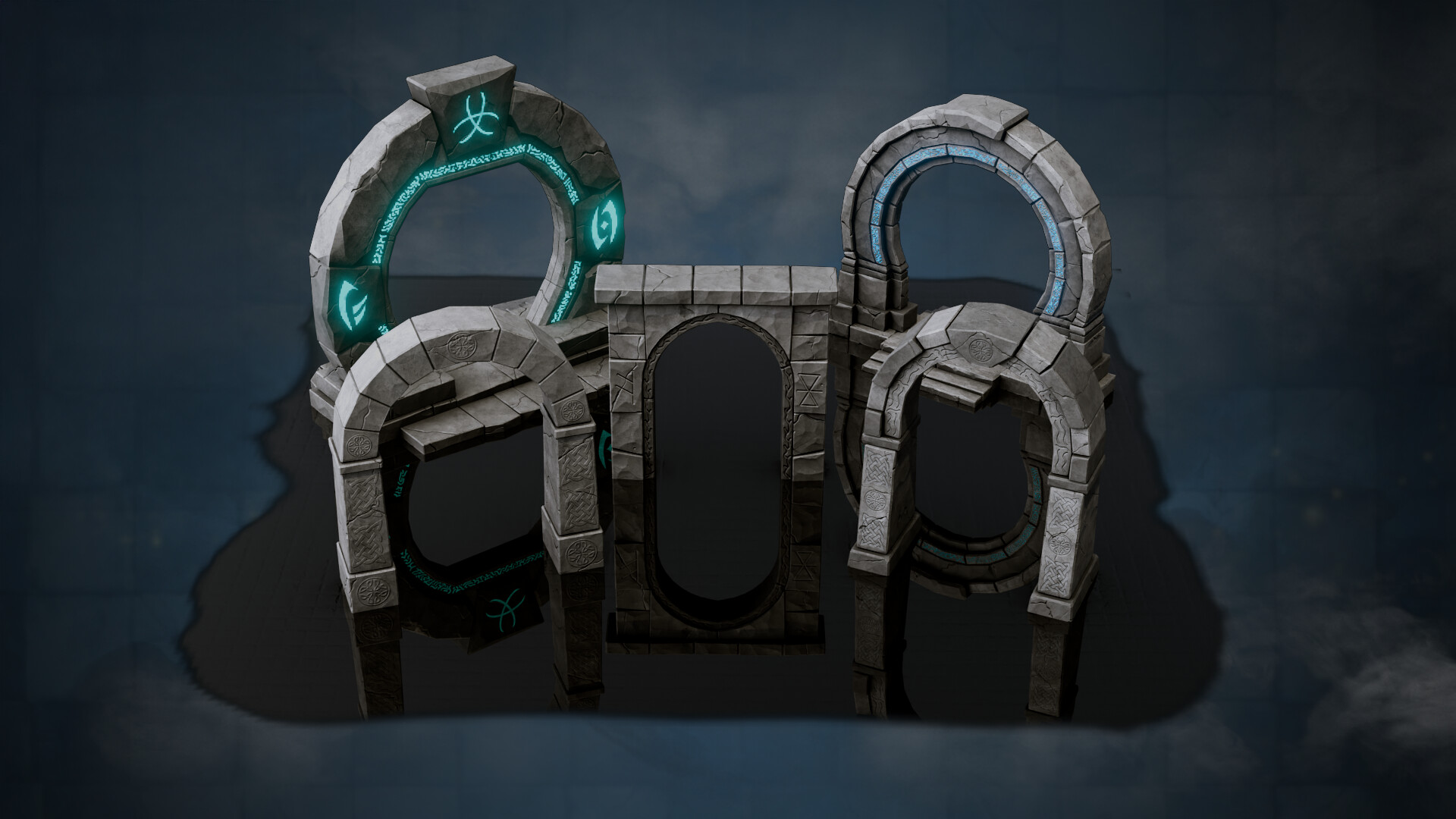 3D Tudor - Blender, Unity & UE5 Stylized Stone Ruin Modular Asset Pack