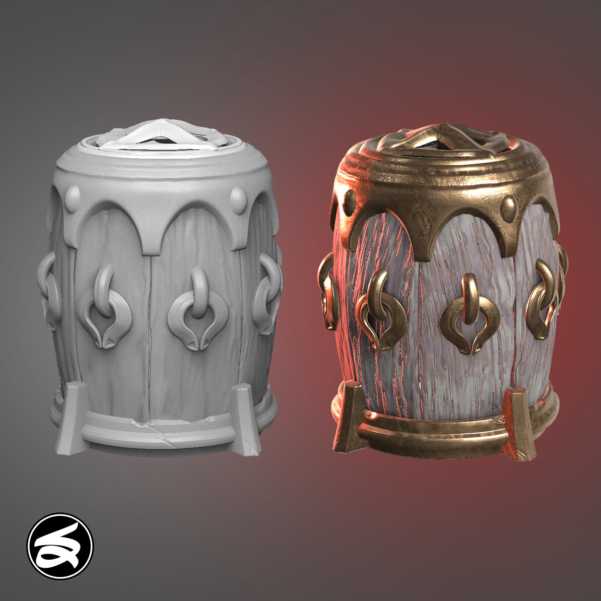 ArtStation - Prop Modeling: Fantasy barrel