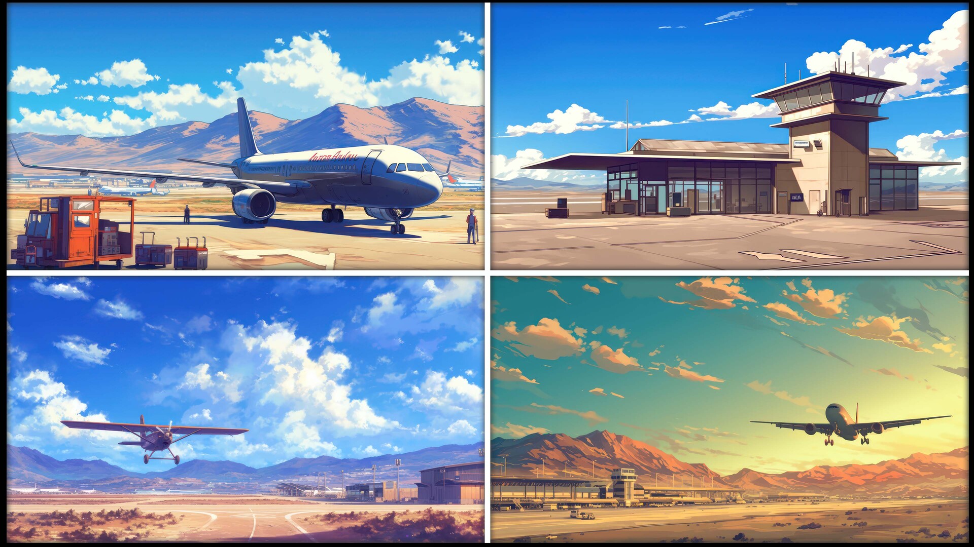 Ferial Concept - 🔹220 Desert Airport - Anime Concept Reference Image ...