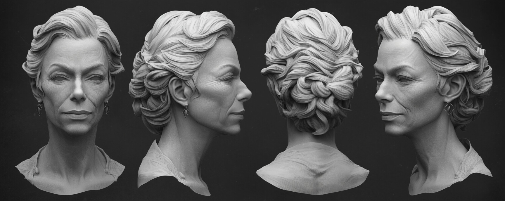 3D Head Sculpt References in 4K - Tika Art - +300 Mature Woman Head ...