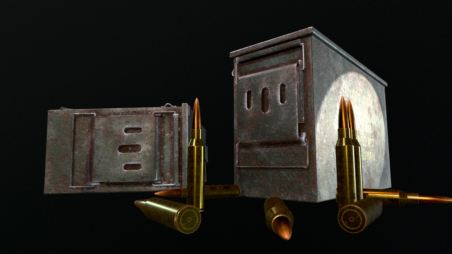 ArtStation - Ammo Box | 3D Render with wireframe (Youtube videos included)