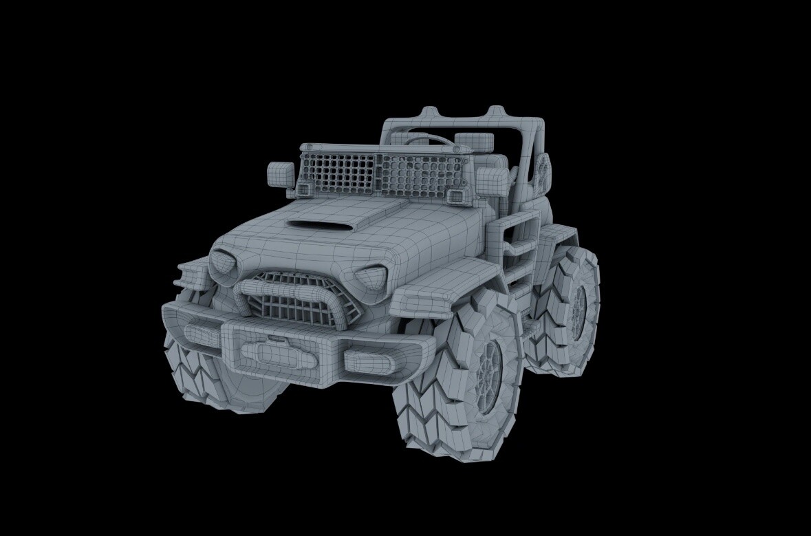 ArtStation - Kid jeep wireframe