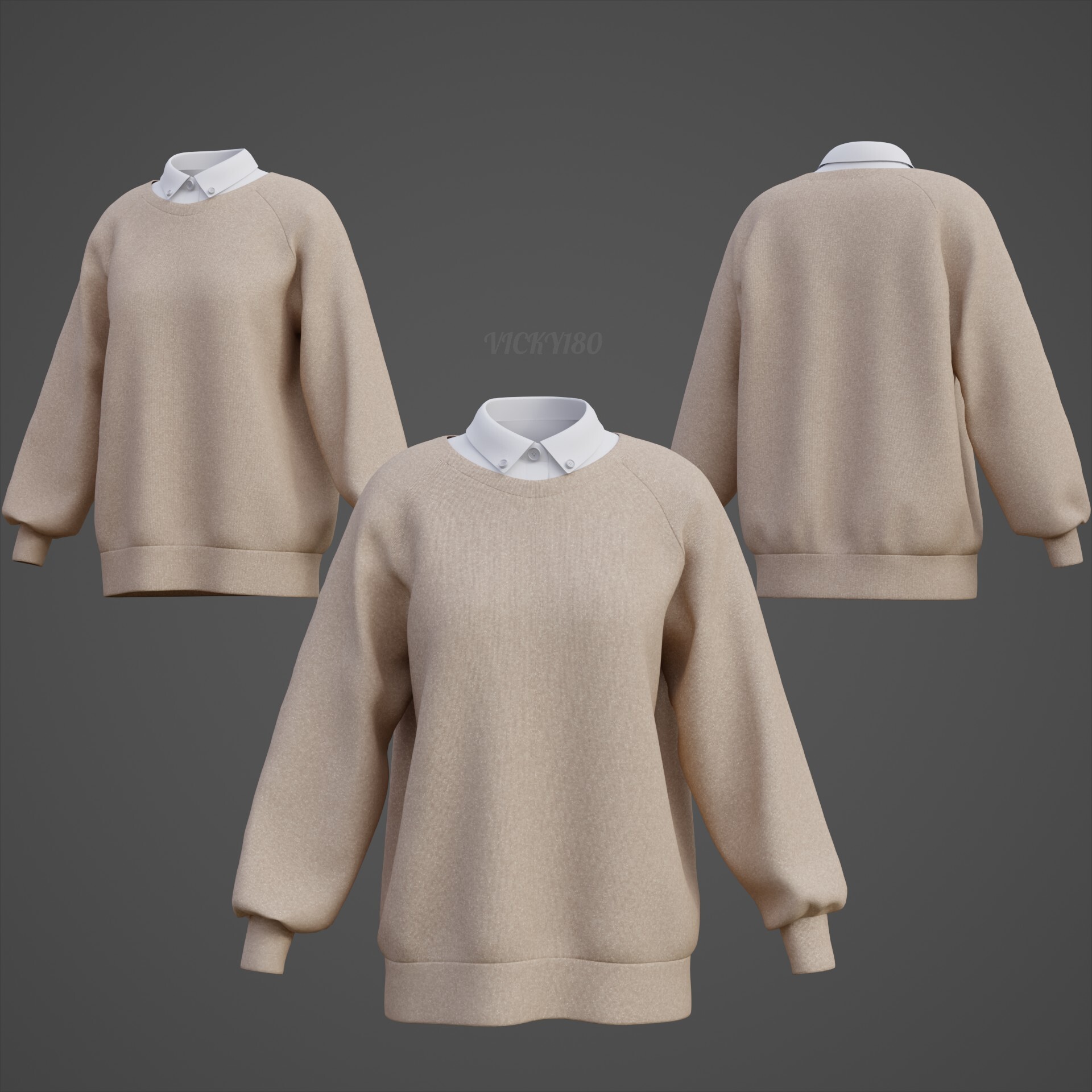 ArtStation - Shirt and sweater Knit Pullover Jumper formal clothing 3D ...