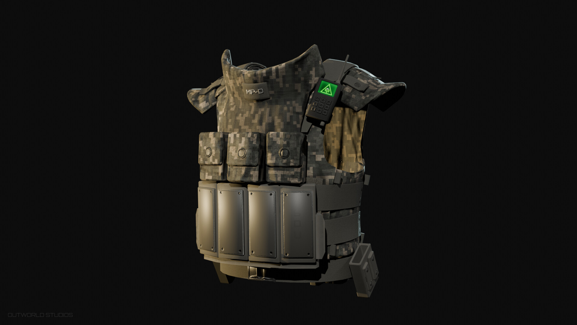 Outworld Studios - Scifi Military Vest Body Armor Camo Bundle