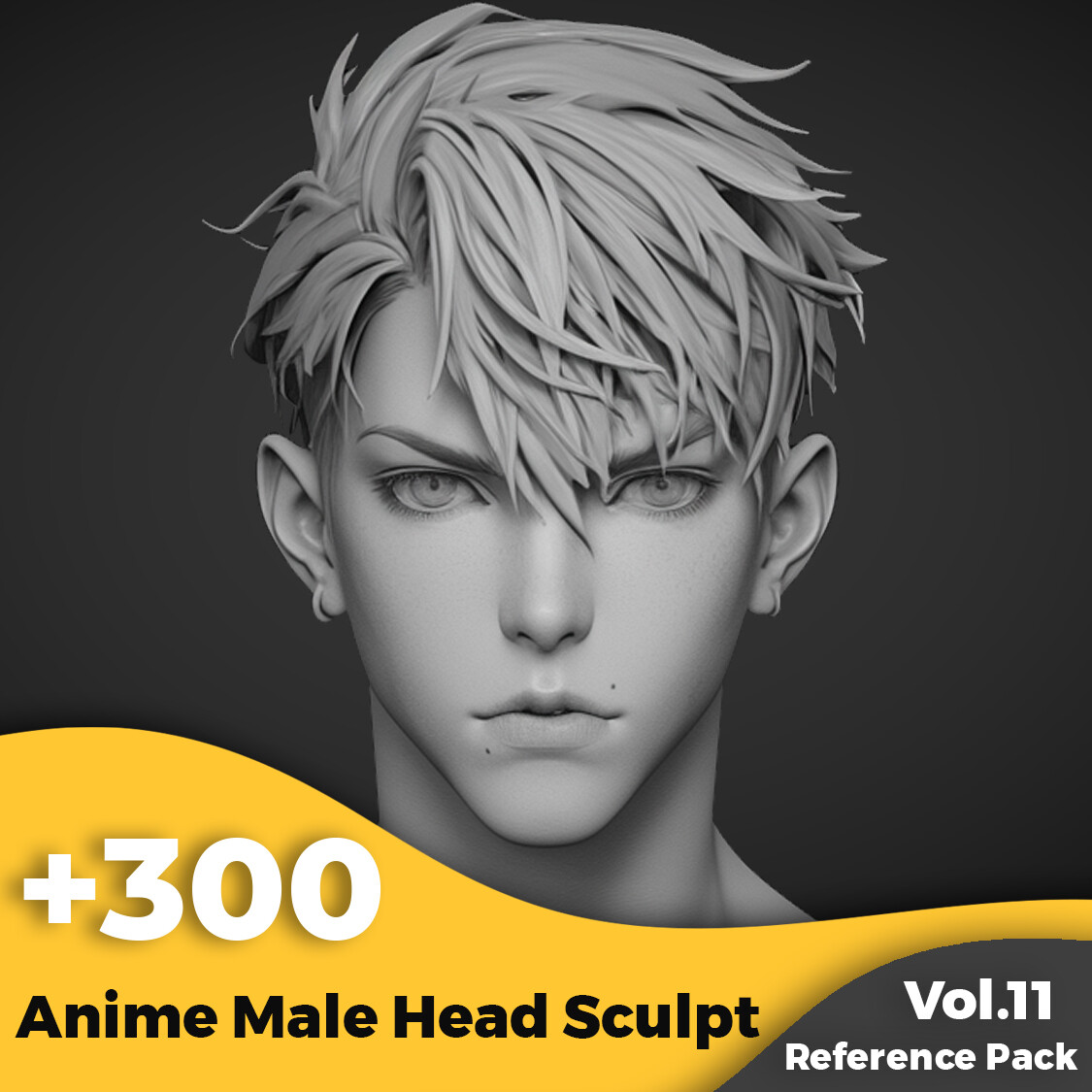 3D Head Sculpt References in 4K - Tika Art - +300 Anime Male Head ...