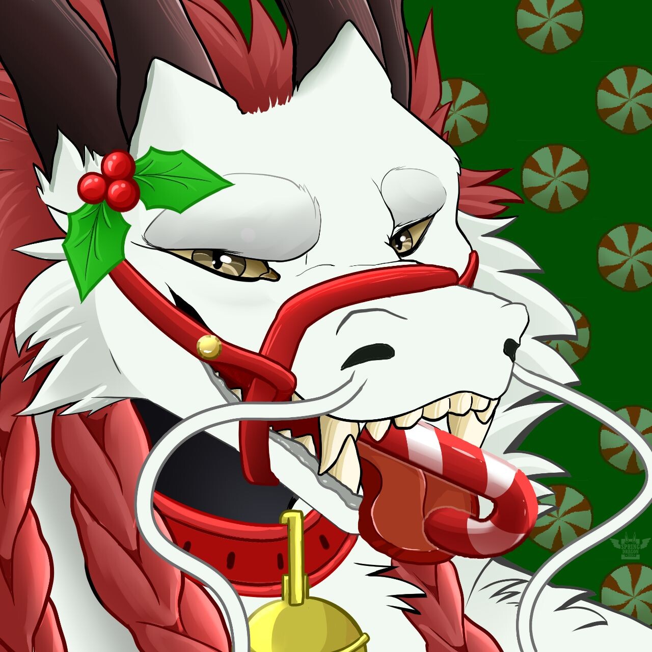 ArtStation - Christmas cane dragon