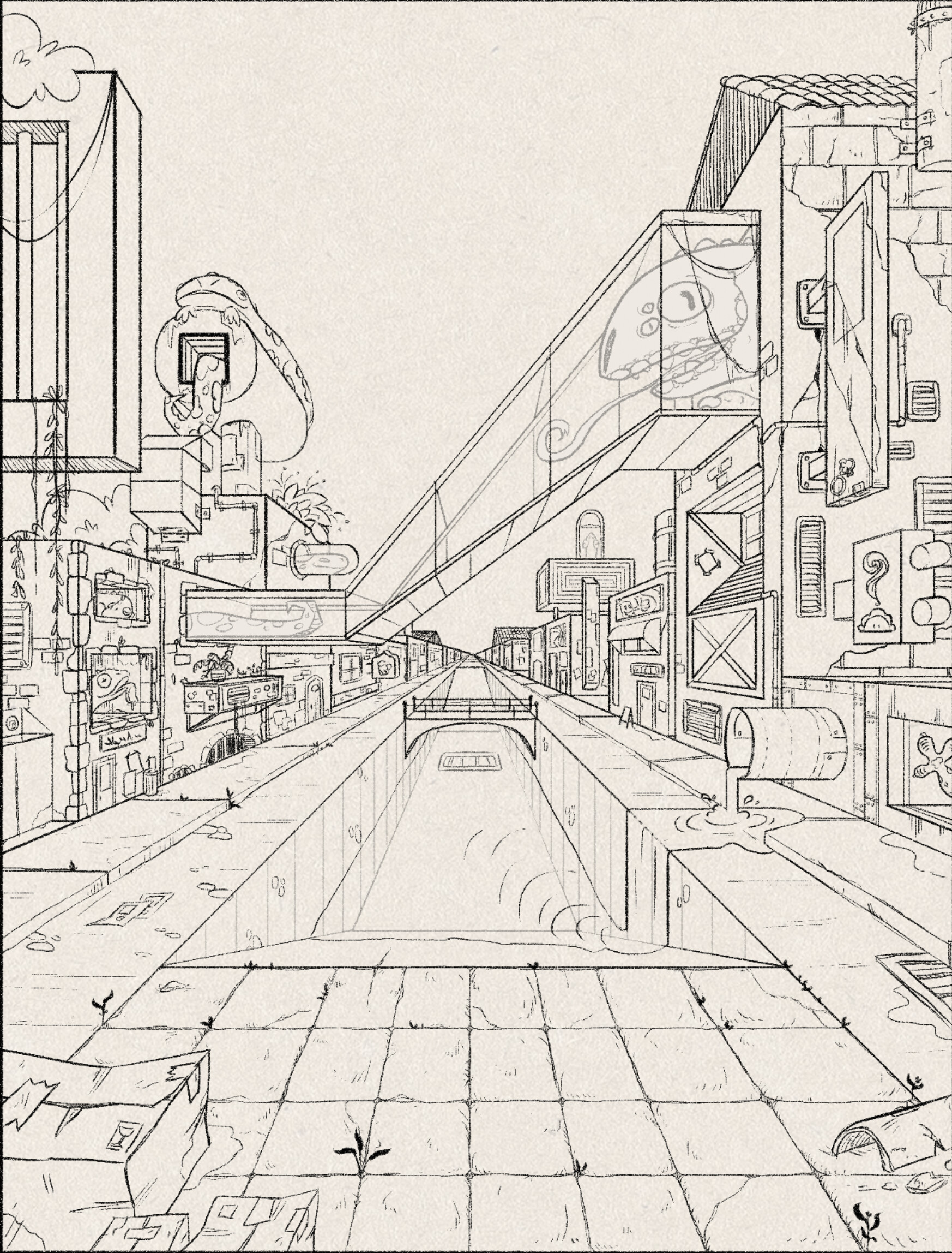 ArtStation - BG Design / 1 Vanishing Point Practice
