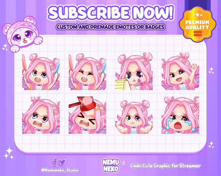 ArtStation - ️CUSTOM ANIMATED CHIBI EMOTES ️