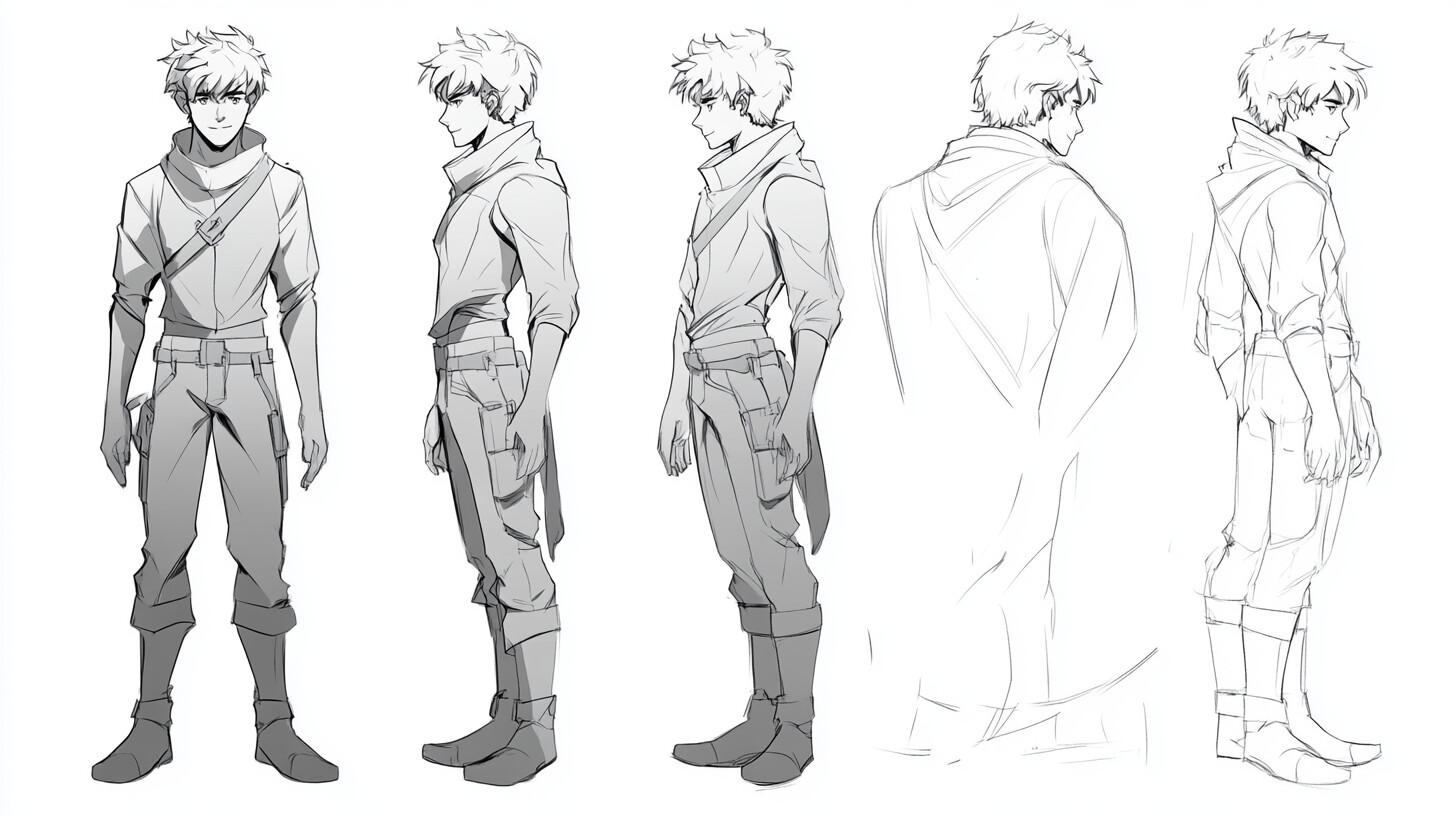Concept Art - +300 Anime Male Sheet Reference Images(4k