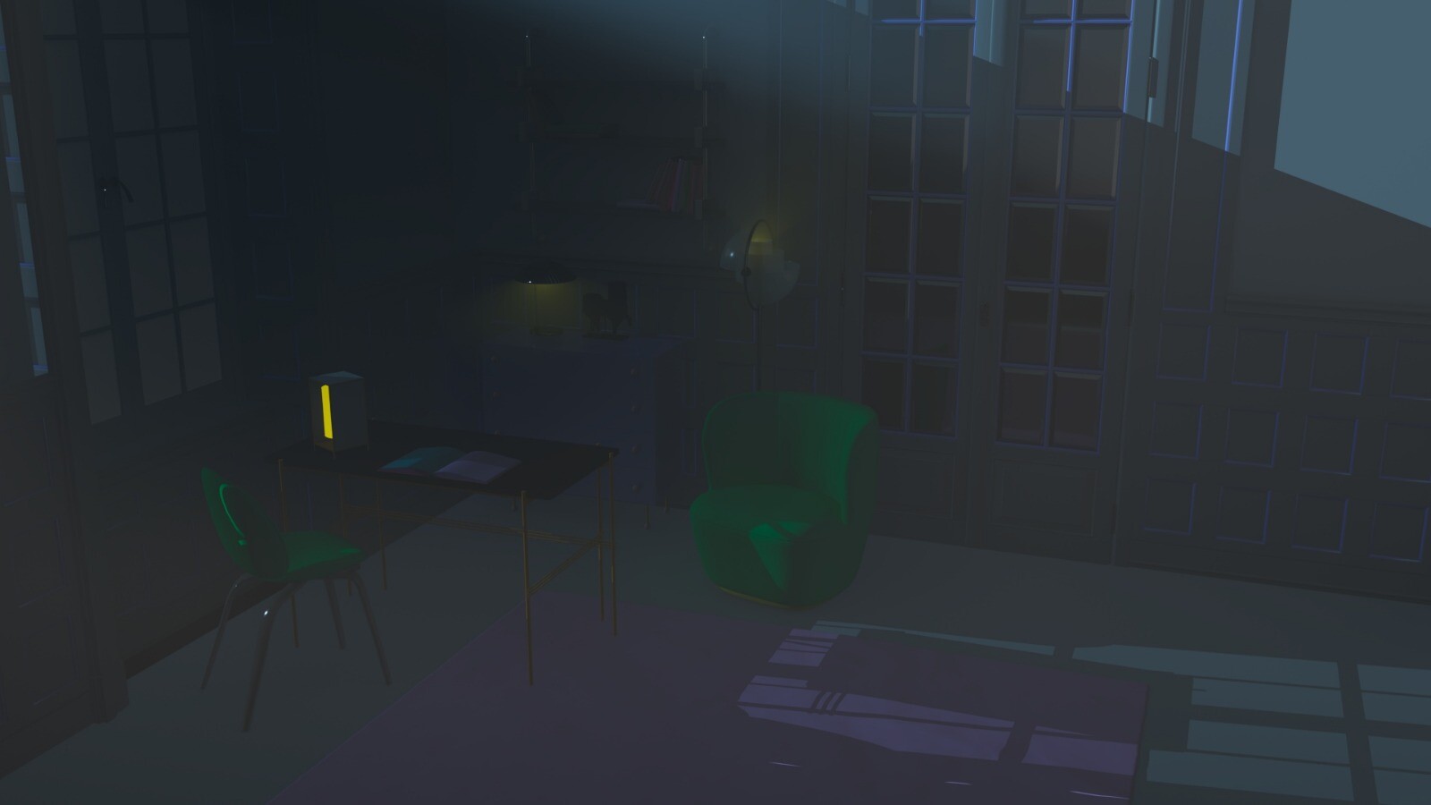 ArtStation - Interior night scene