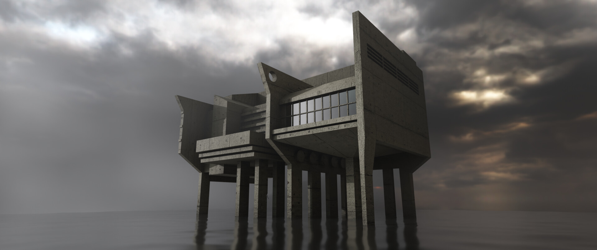 ArtStation - Brutalist Mega Structure | Environment Design & Game Prop