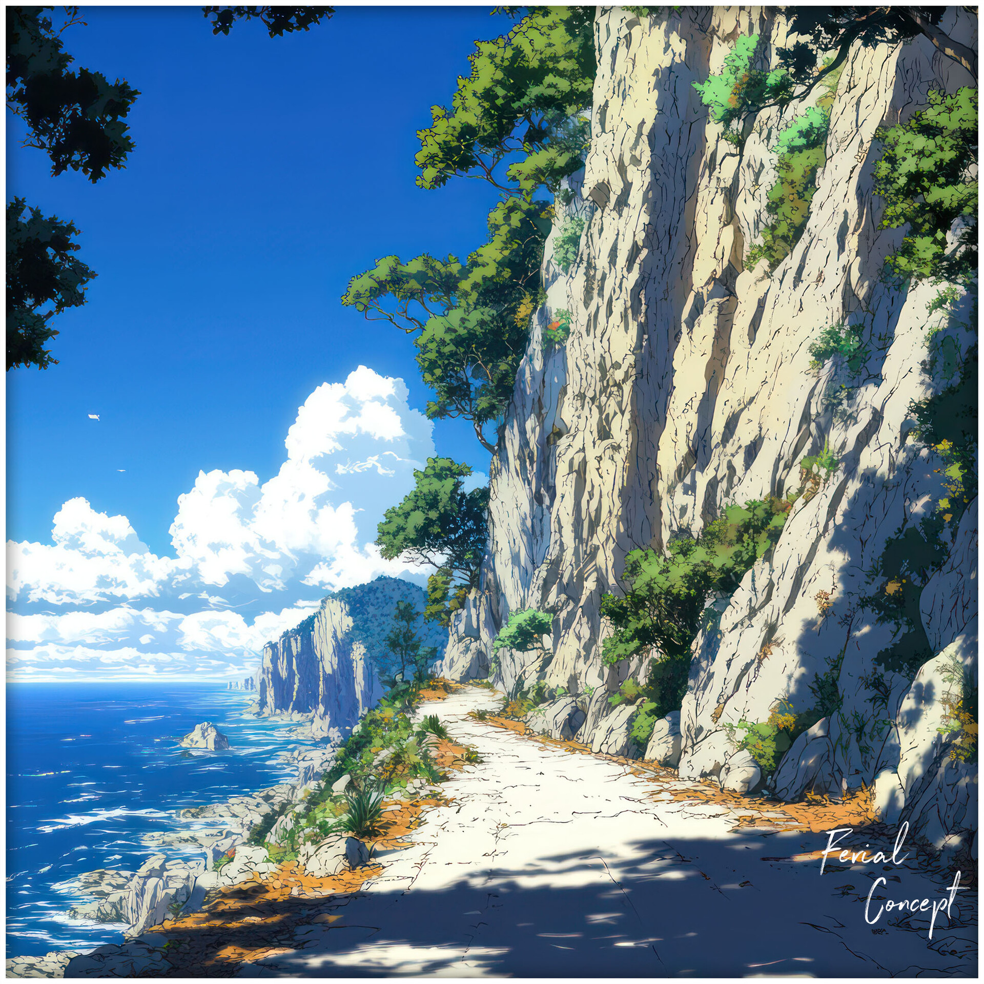 Ferial Concept - 🔹200 Coastal Cliffs - Anime Concept Reference Image ...