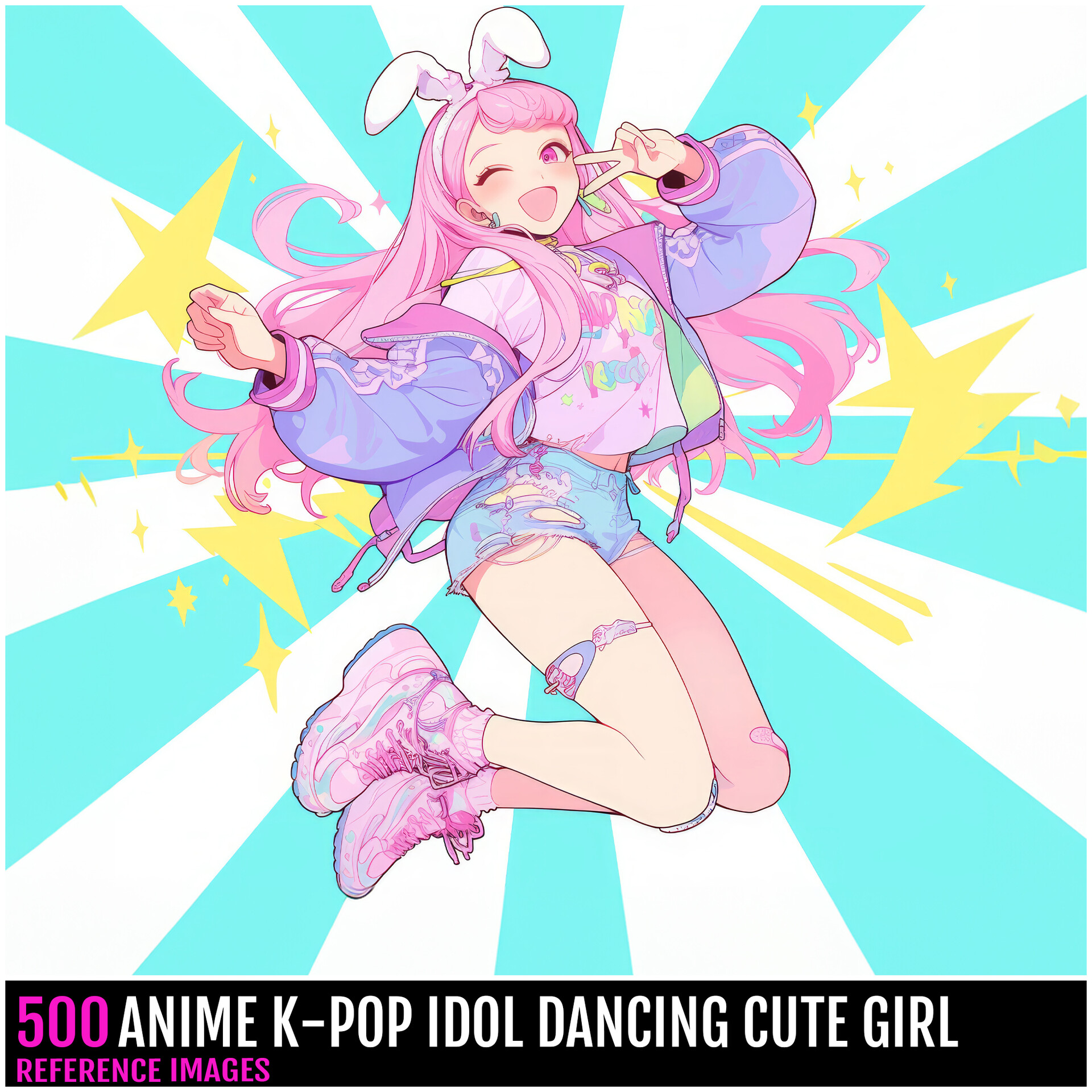 ArtStation - 500 ANIME K-POP IDOL DANCING CUTE GIRL