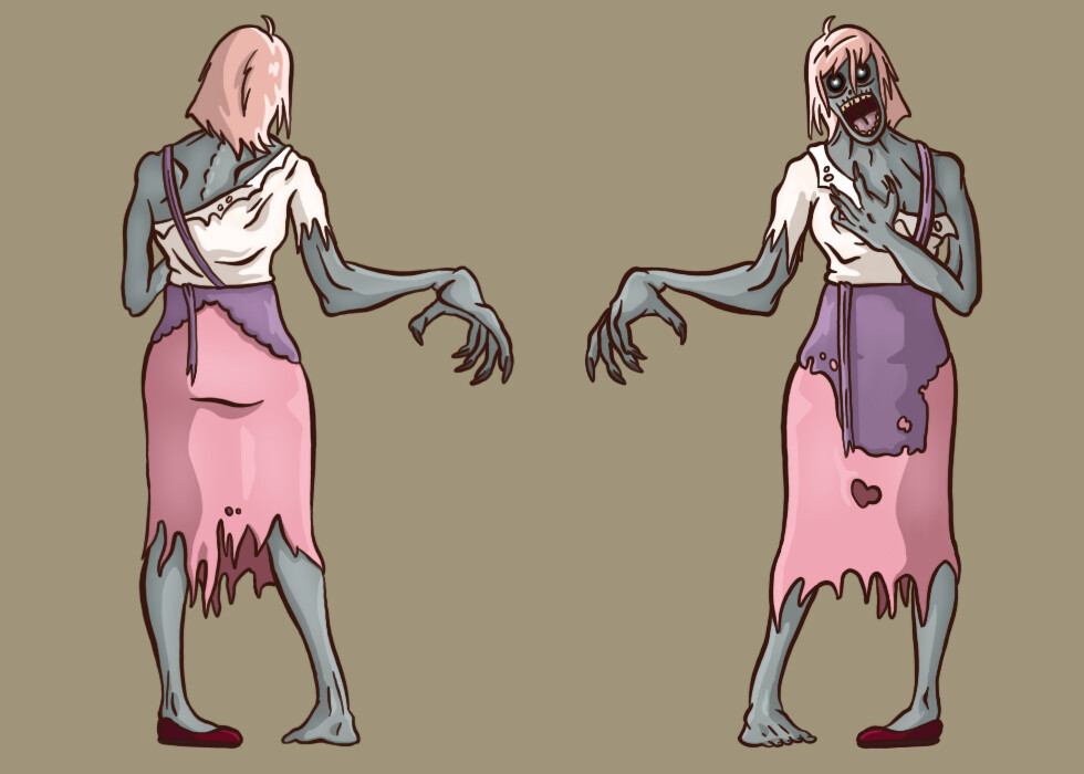 ArtStation - Here I show 1 zombie enemy design and 6 silhouette concept ...