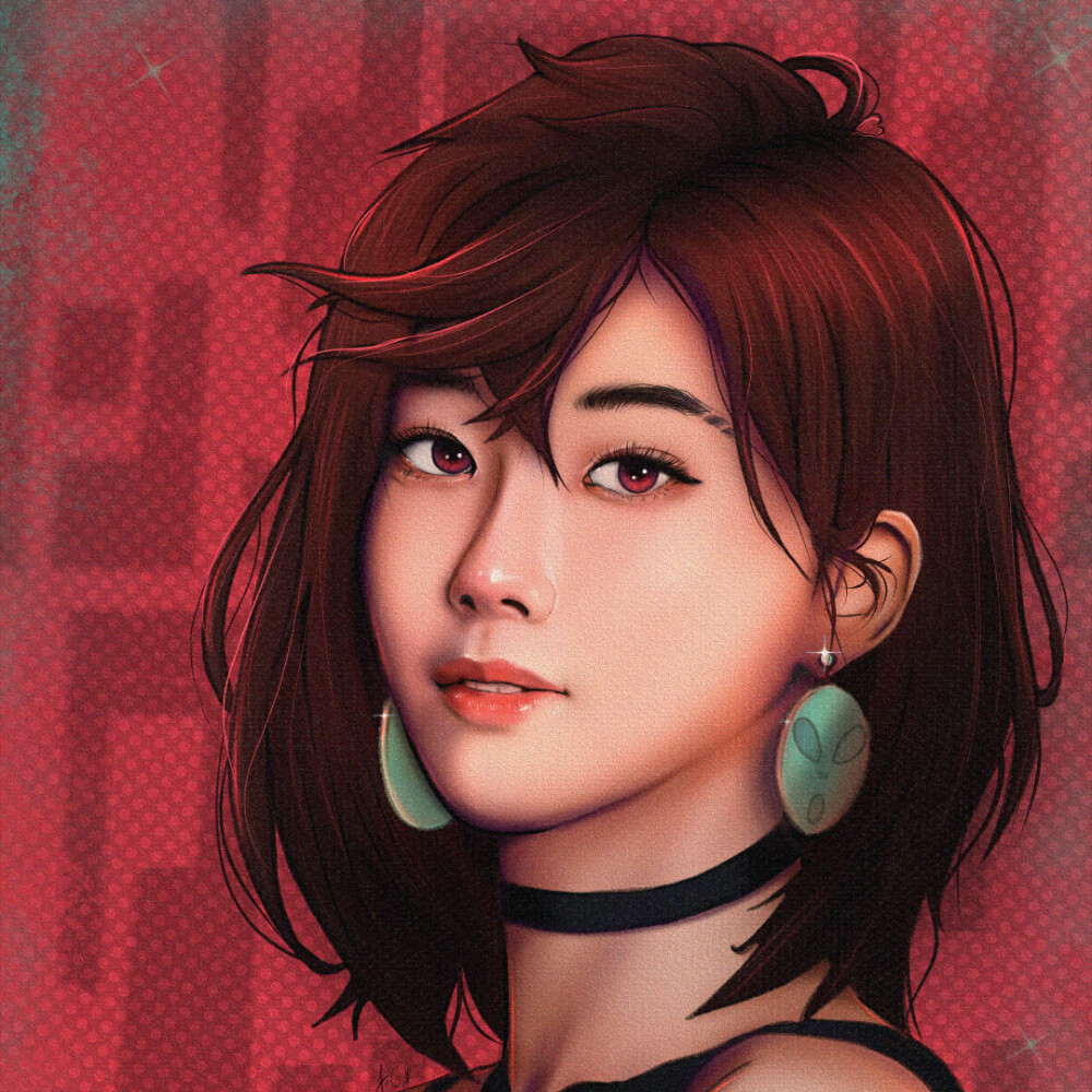 ArtStation - Momo Ayase - Dandadan - Kazuha (Le Sserafim)