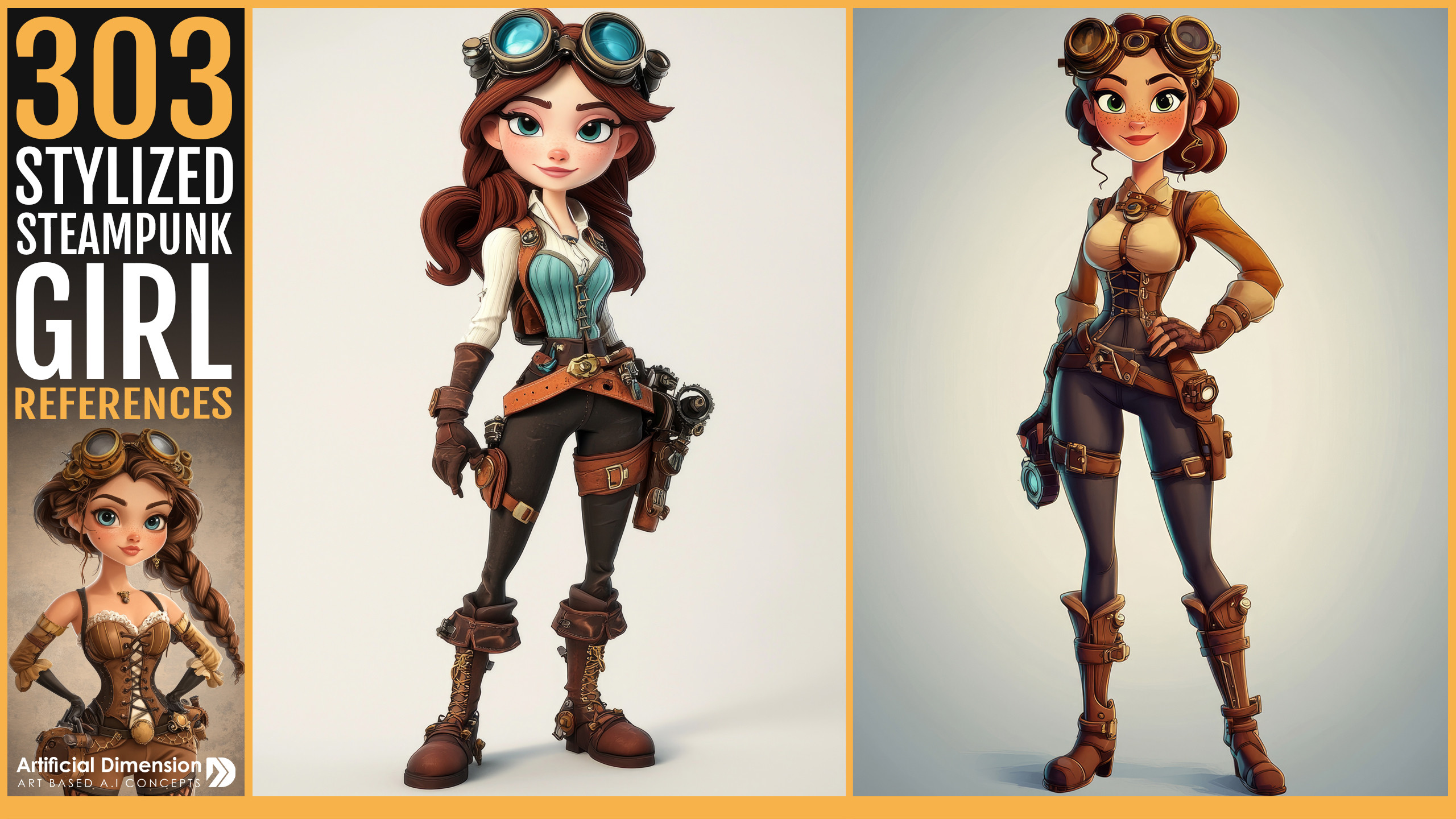 Artificial Dimension - 303 Stylized Steampunk Girl