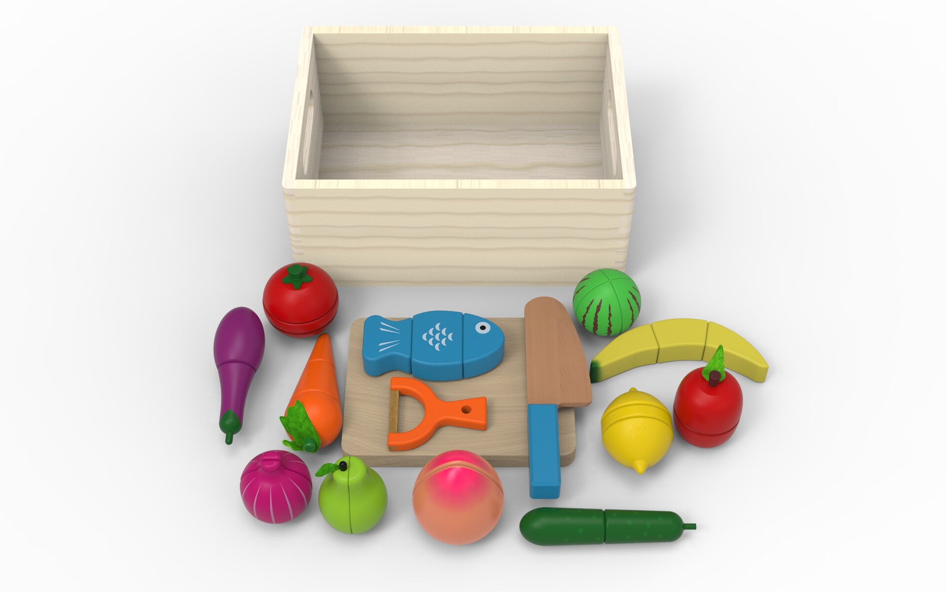 ArtStation - Wooden Fruits and Vegetables Toy Design and Rendering