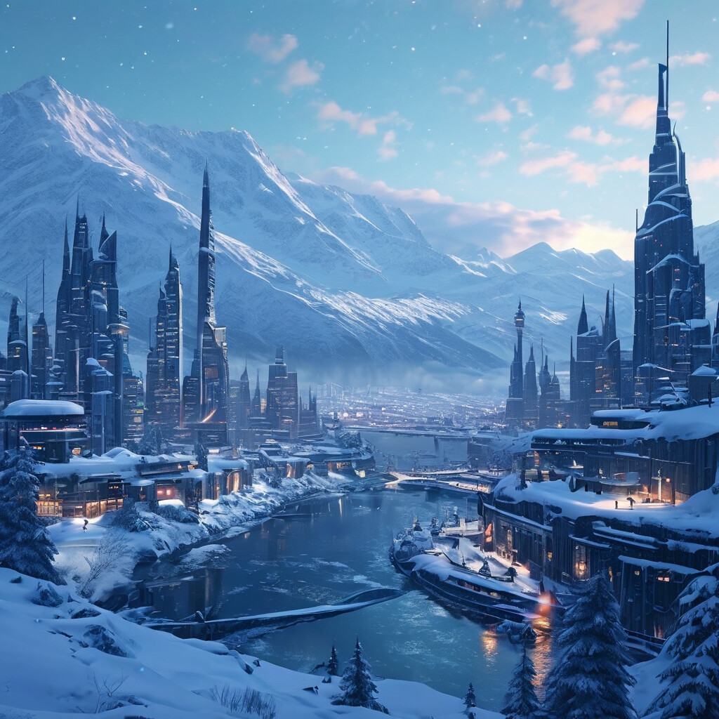 ArtStation - A city in winter