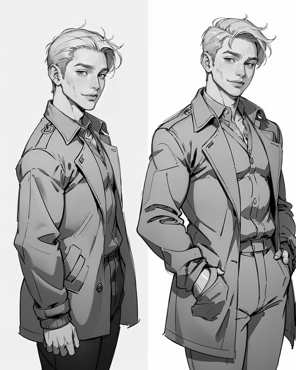 handsome man drawing reference