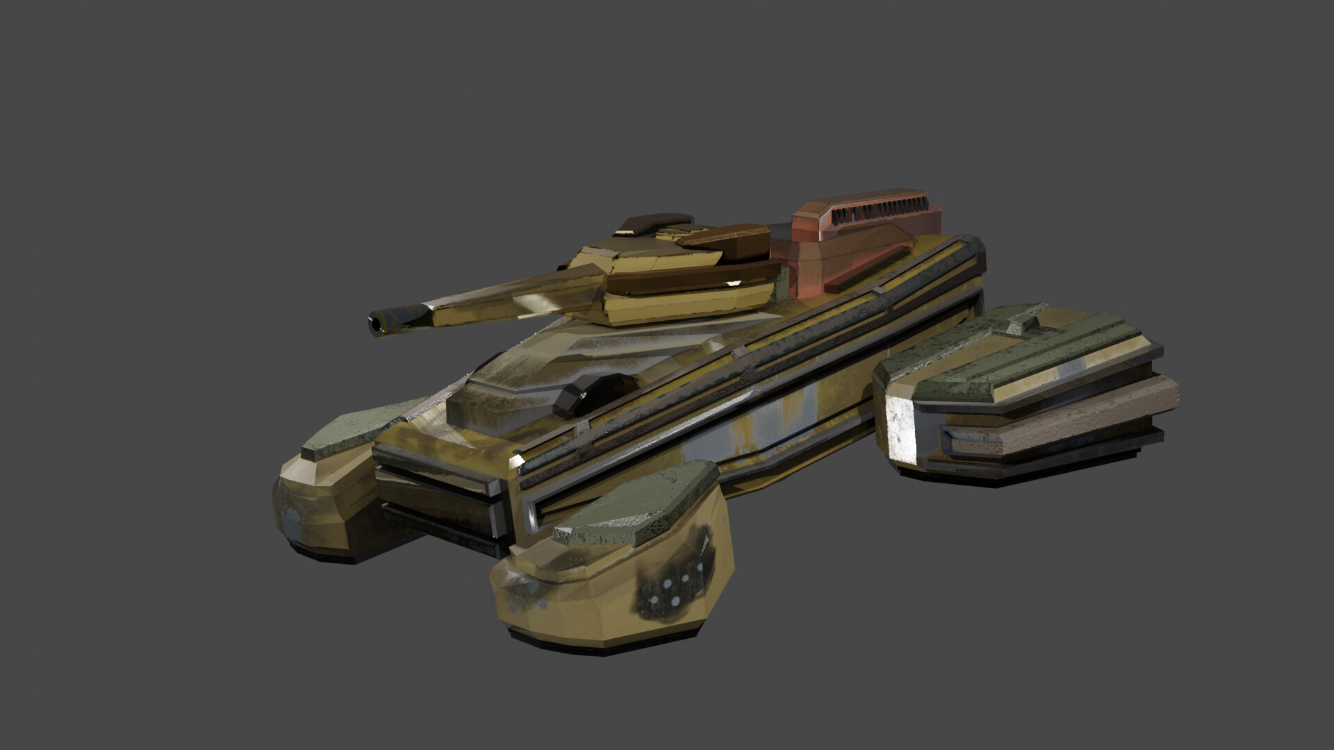 ArtStation - SF Desert Damaged Hover Tank