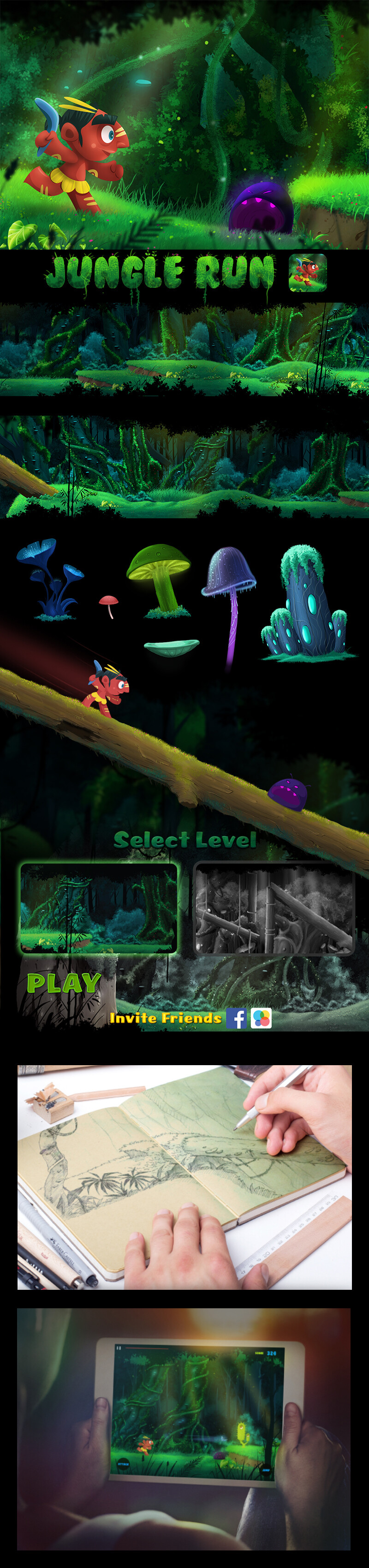 ArtStation - 2d side scroller game : JUNGLE RUN