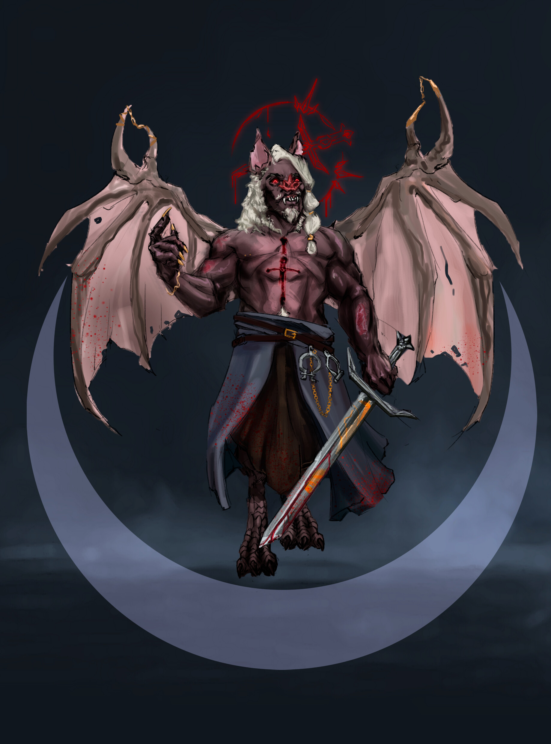 ArtStation - DnD inspired bat-sangromancer mage