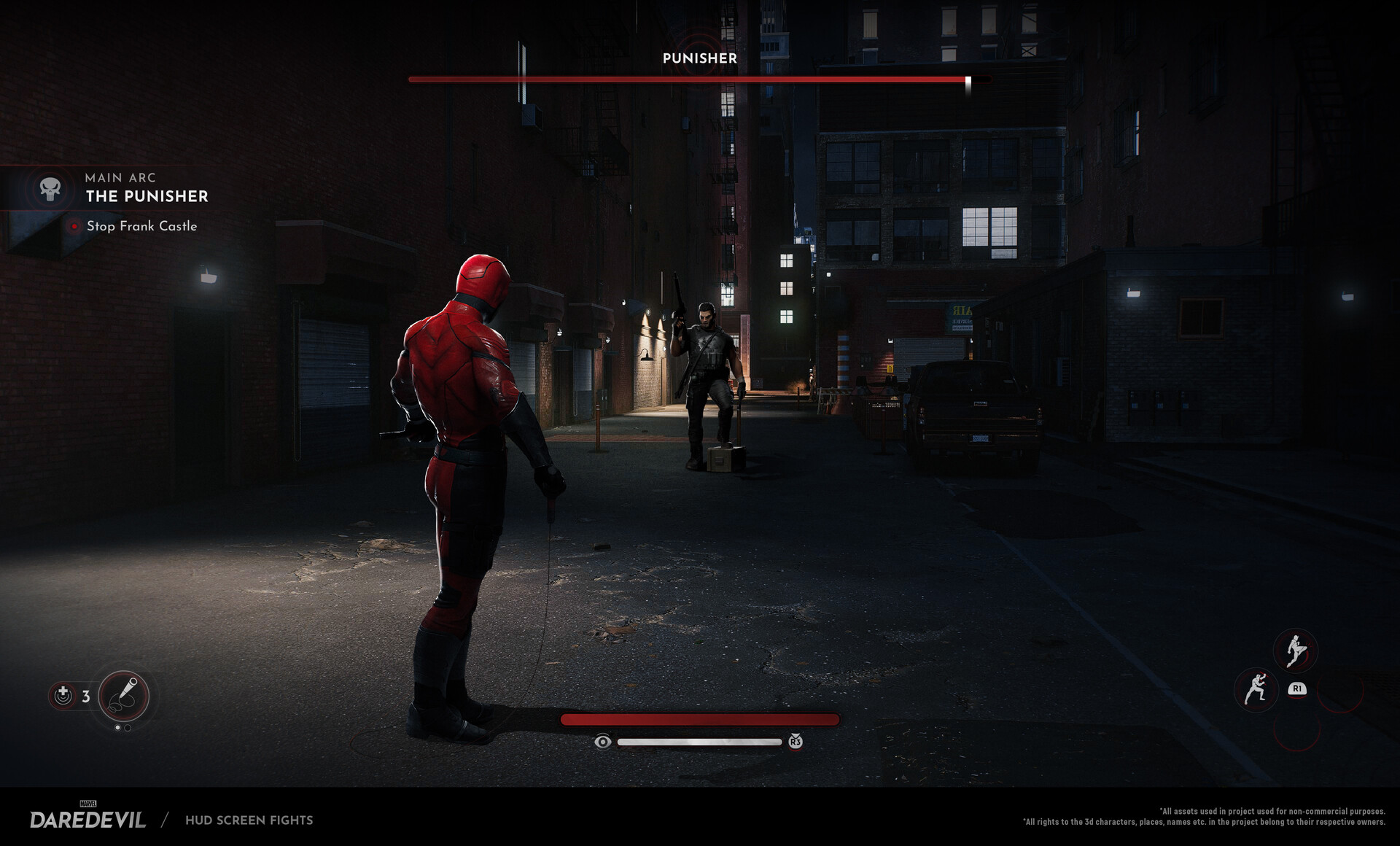 Ozdeniz Dereli - Marvel's Daredevil Personal video game UI project