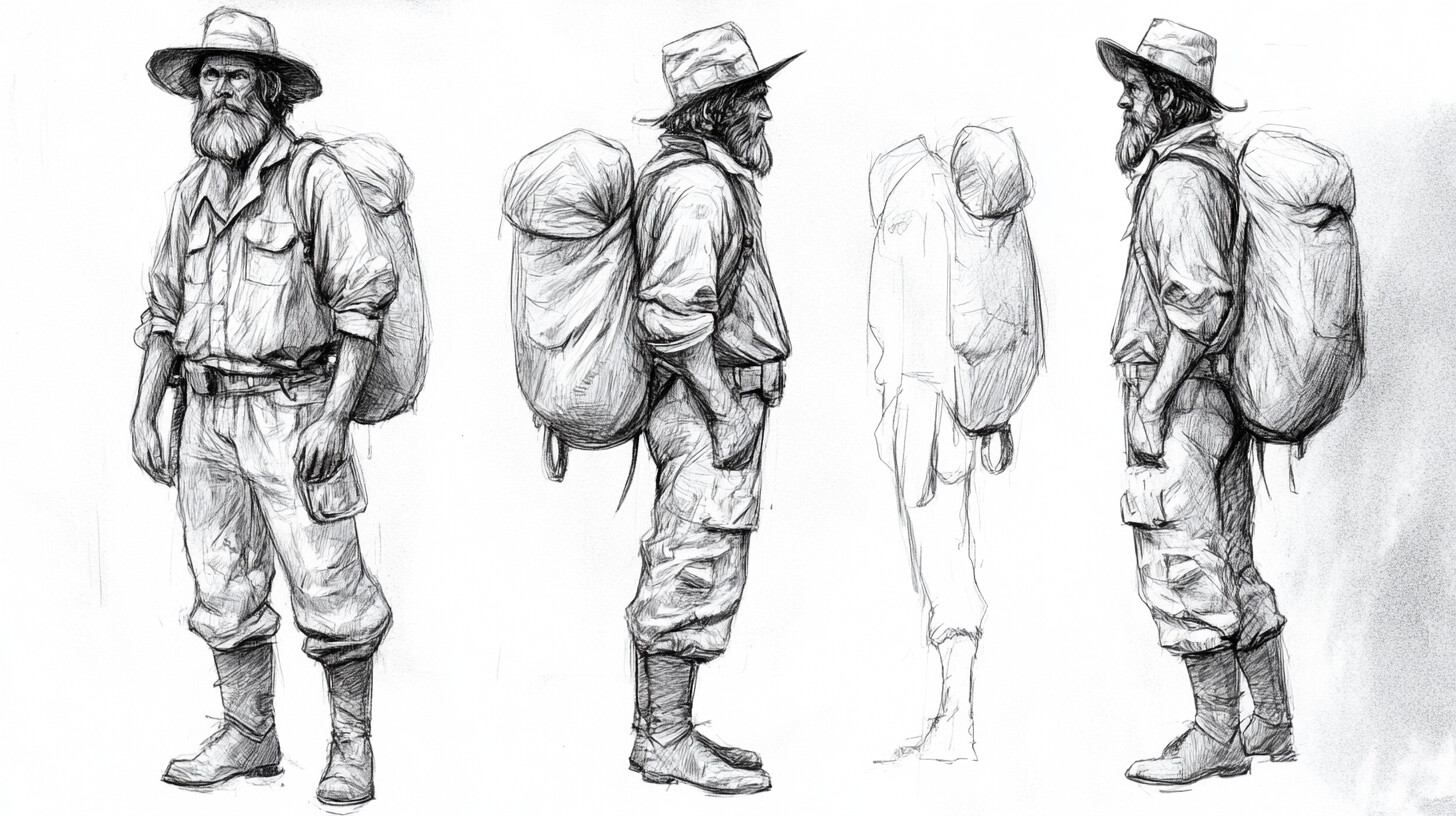 Concept Art - +300 Explorer Sketch Sheet Reference Images(4k)