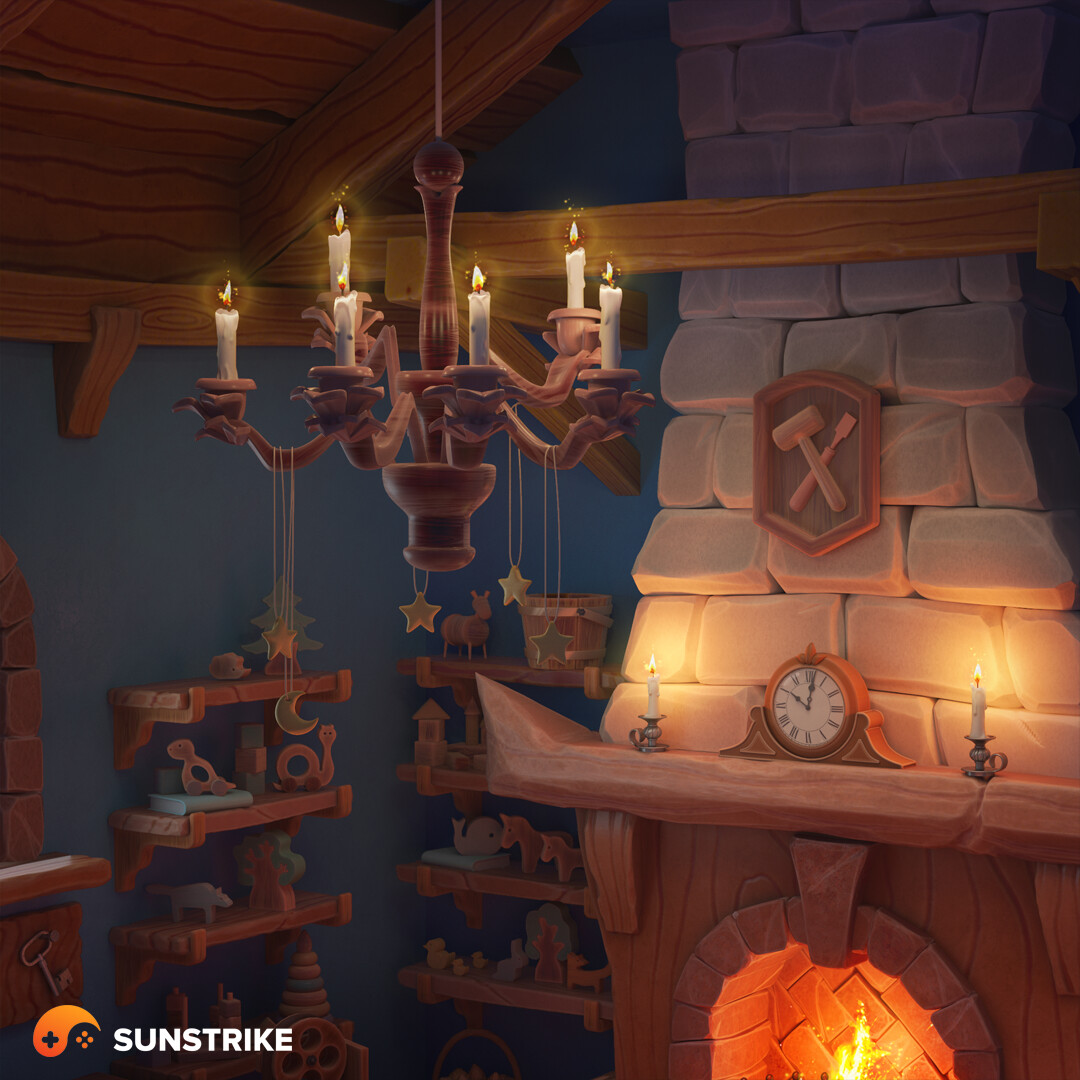 SunStrike Studios - The Toy Workshop Fireplace