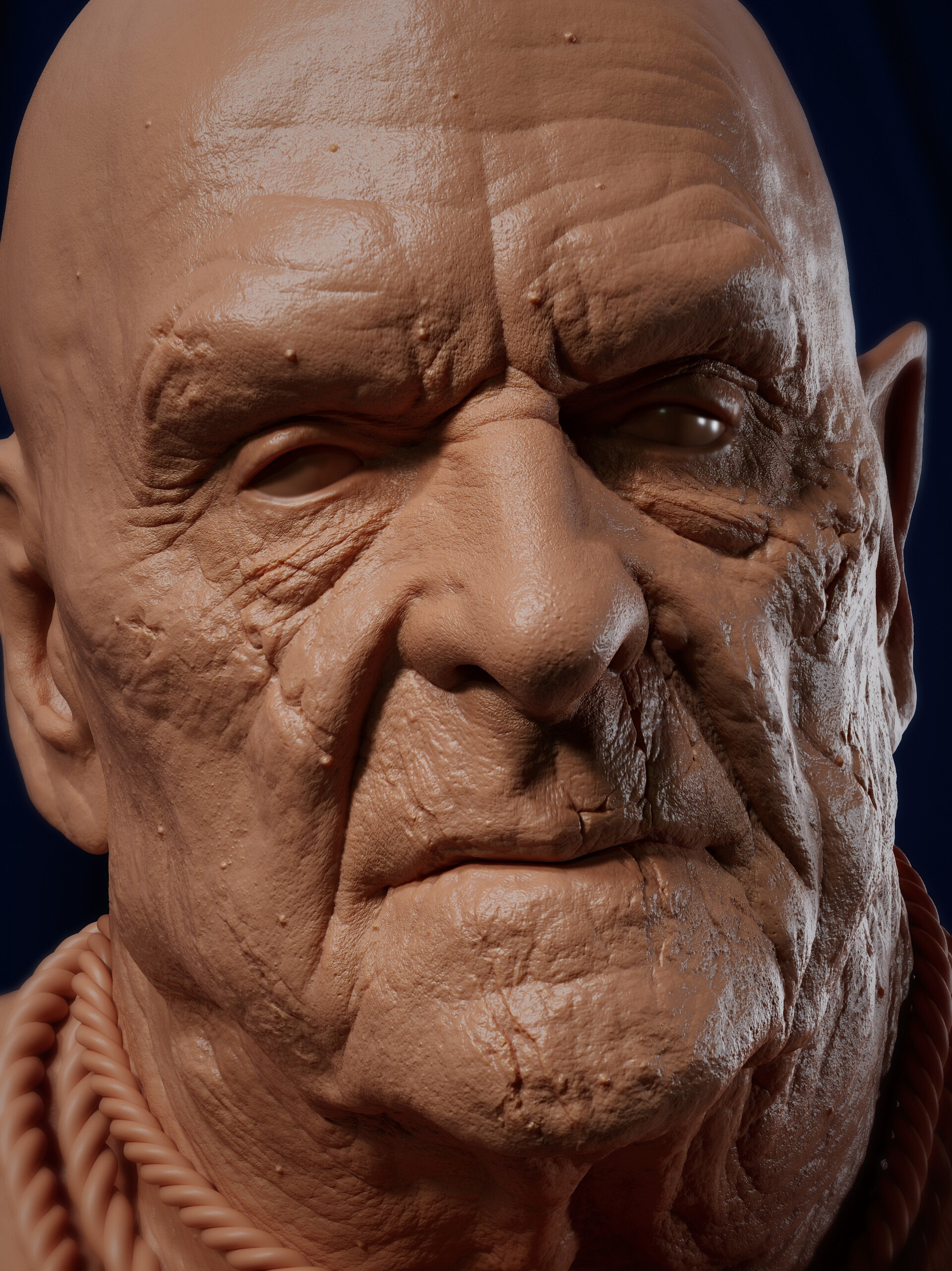 ArtStation - Male Head Model 05 - 3D Scan Store - Tribal Giant - Clay Render 2021