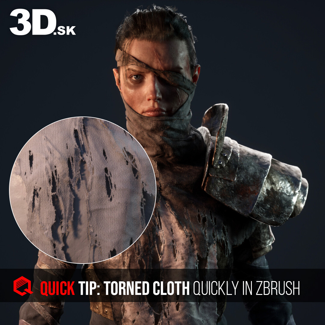 ArtStation - Quick Tip: Torned Cloth Quickly in Zbrush César Párraga.