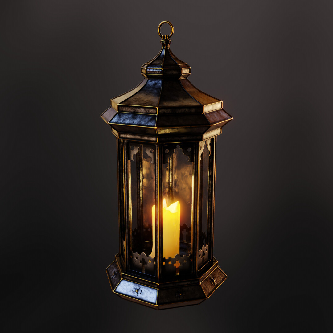 old candle lantern