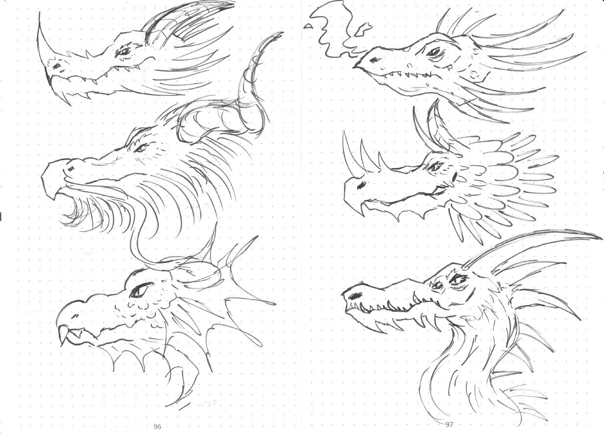 ArtStation - Quick dragon sketches